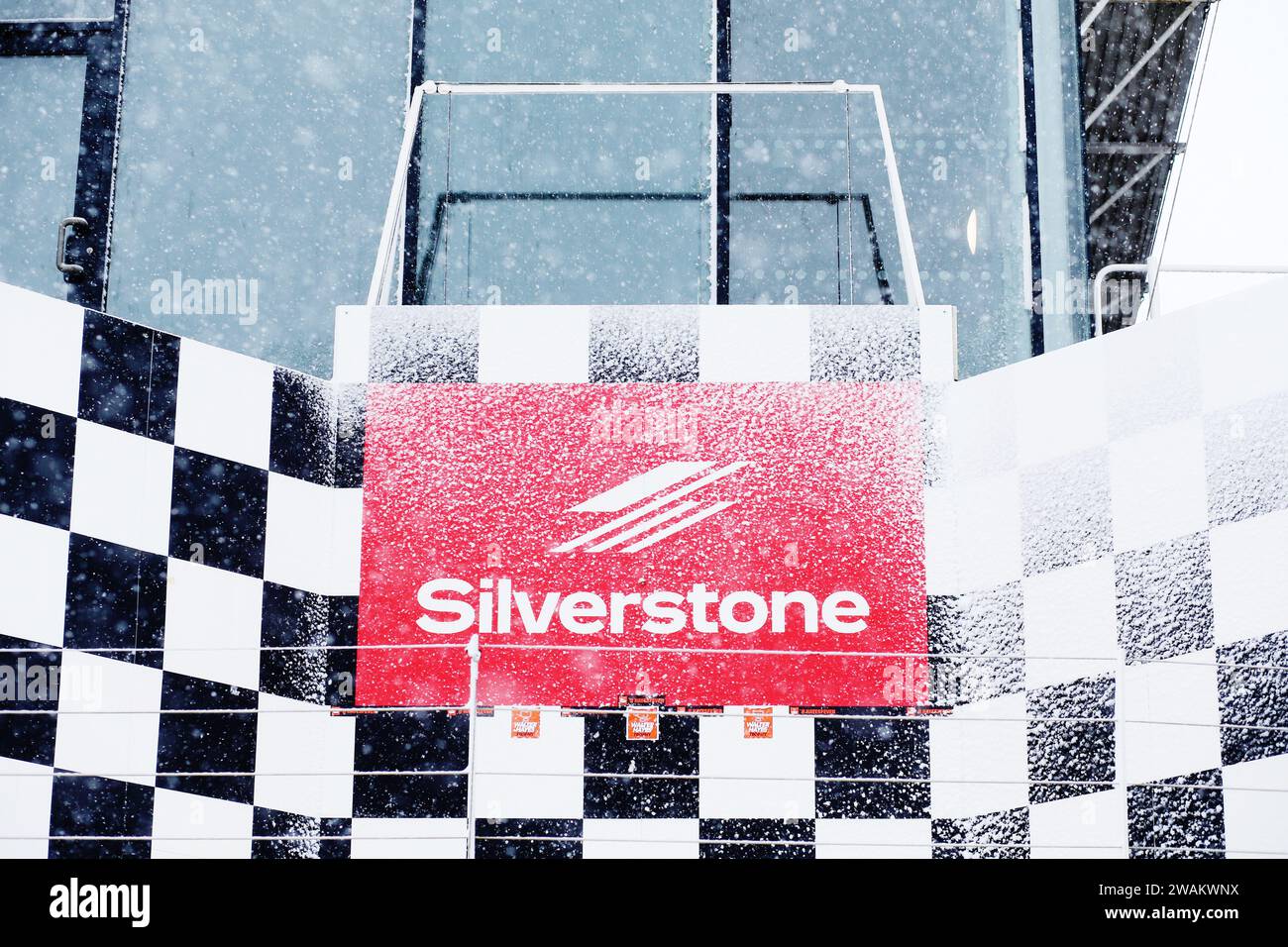 Snowy Podium at Silverstone Circuit Stock Photo - Alamy