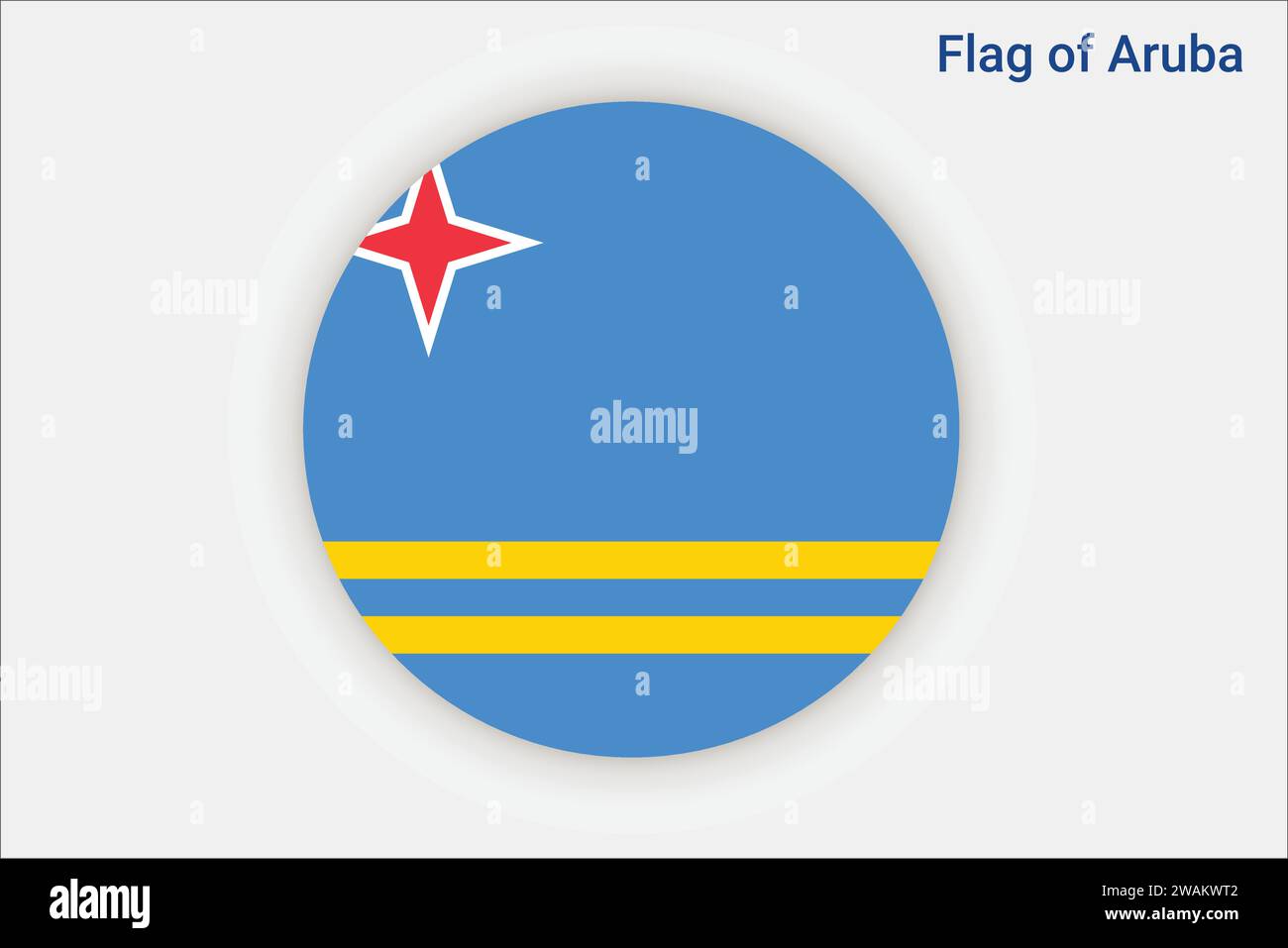 High detailed flag of Aruba. National Aruba flag. South America. 3D ...