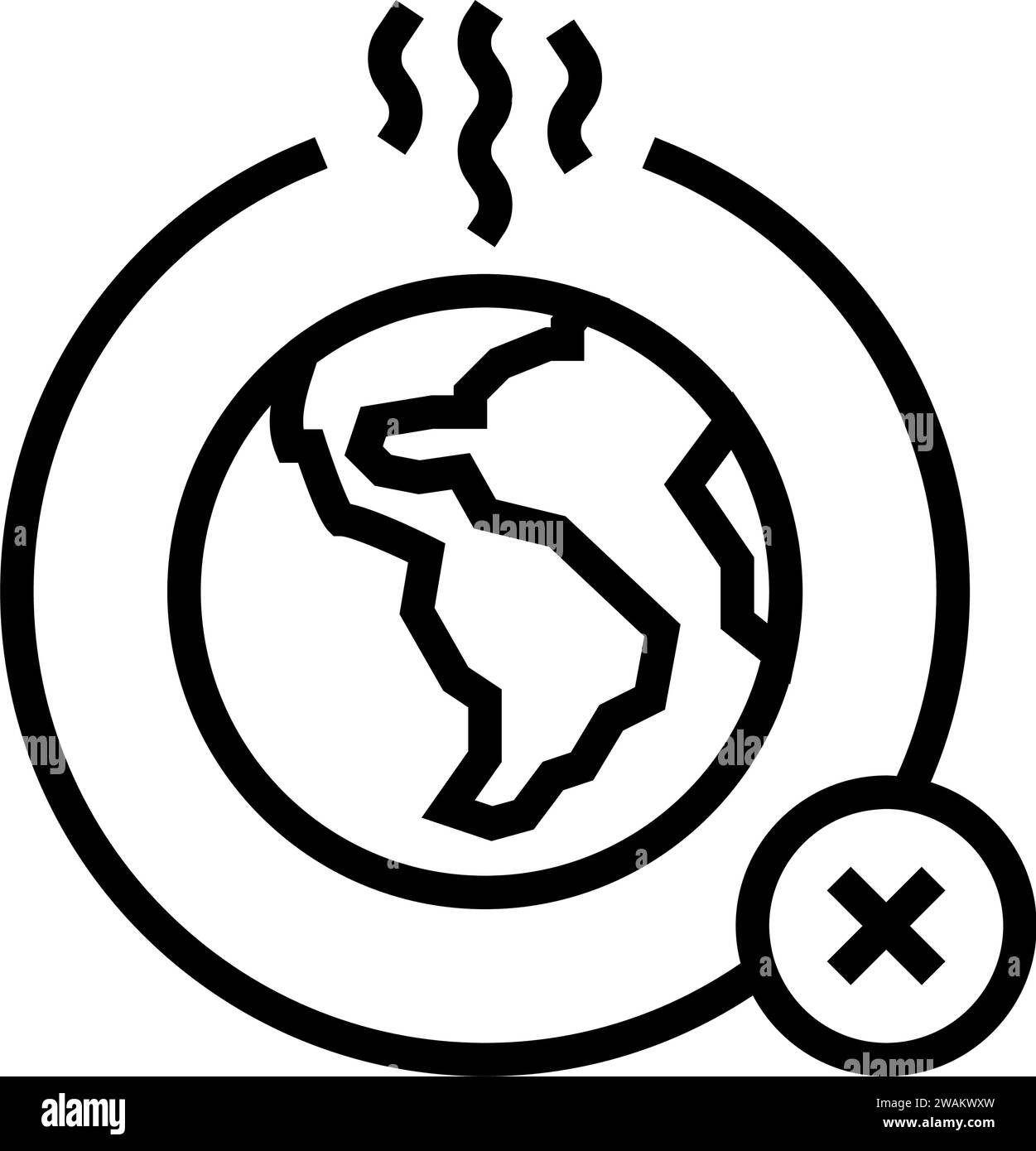 greenhouse gas reduction carbon line icon vector illustration Stock ...