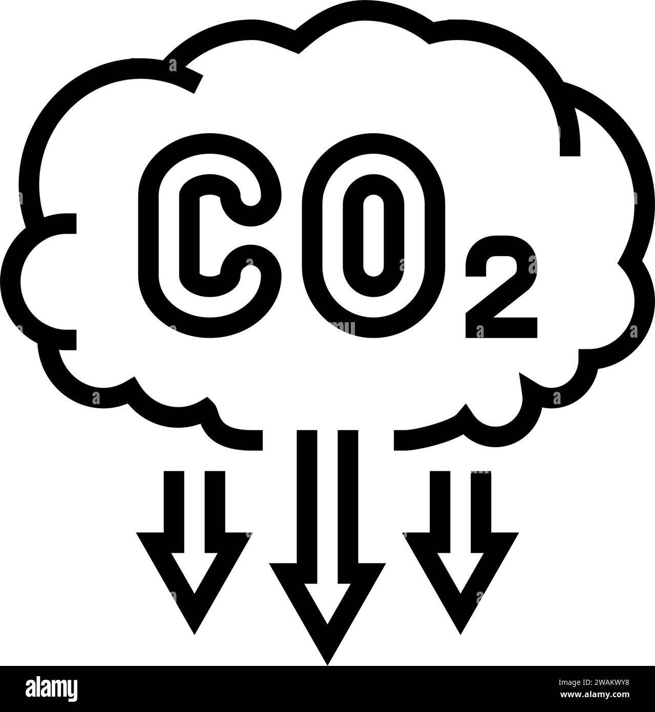 emission reduction carbon line icon vector illustration Stock Vector ...