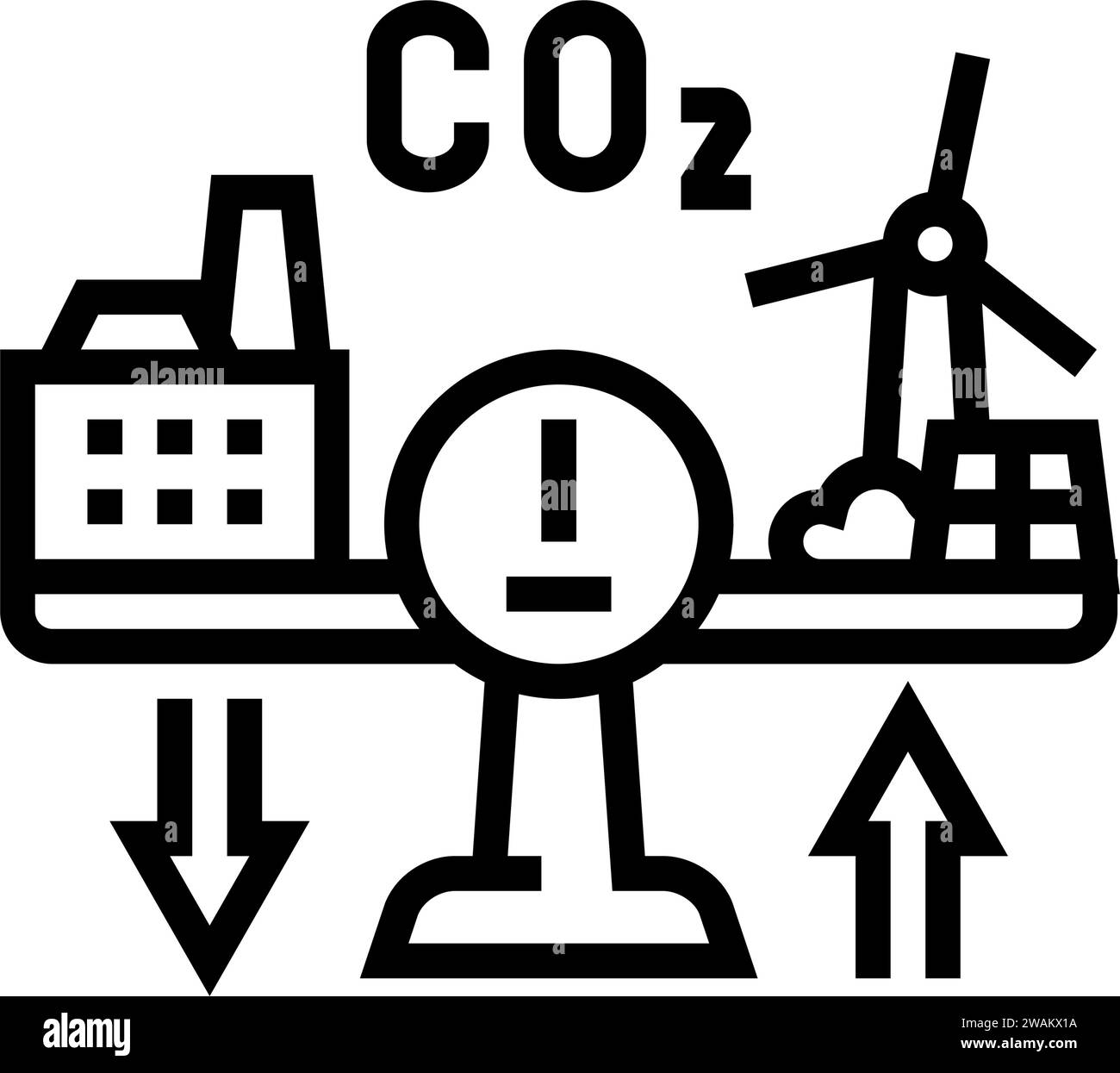 offset carbon line icon vector illustration Stock Vector Image & Art ...