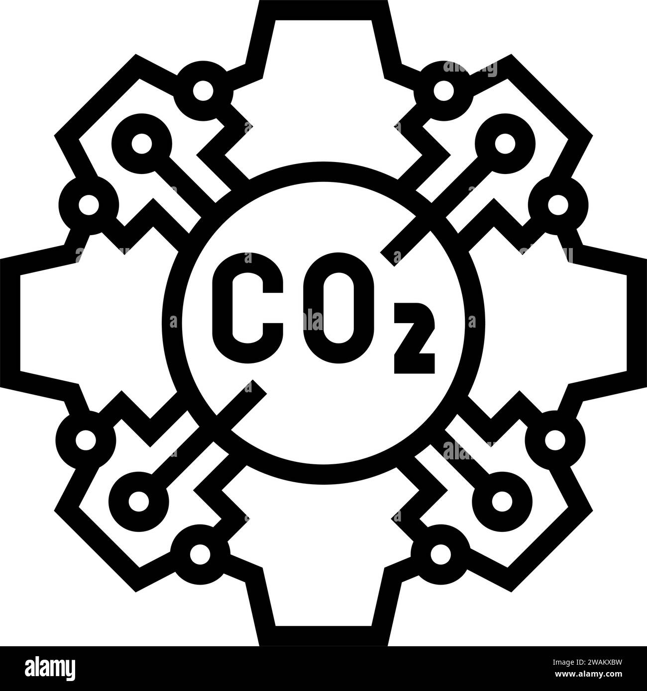 emission free technology carbon line icon vector illustration Stock ...