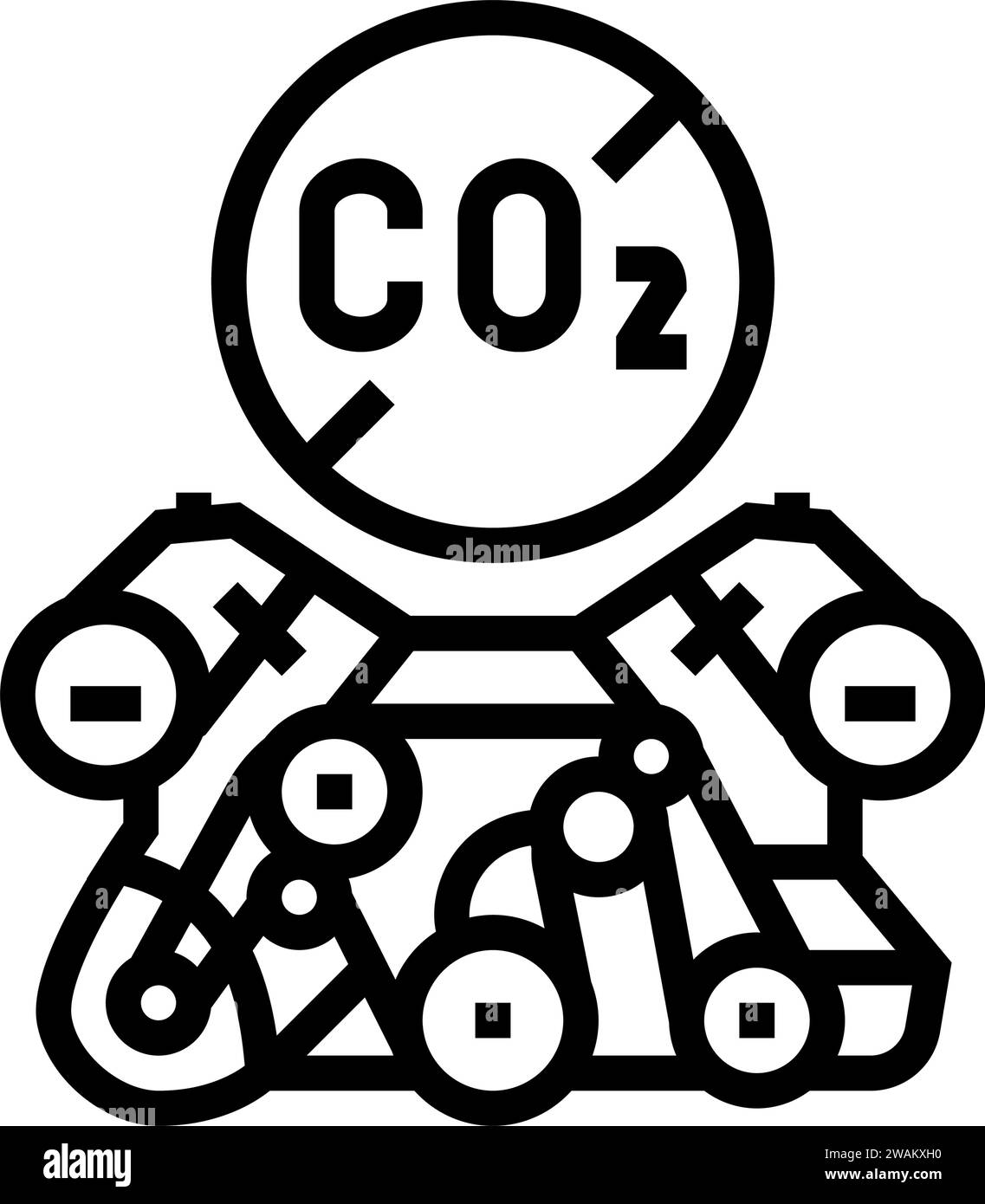emission free engine carbon line icon vector illustration Stock Vector ...