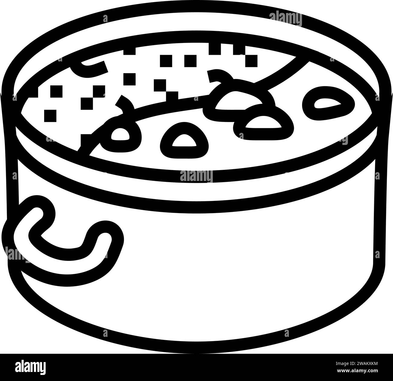 Hot Pot Chinese Cuisine Line Icon Vector Illustration Stock Vector