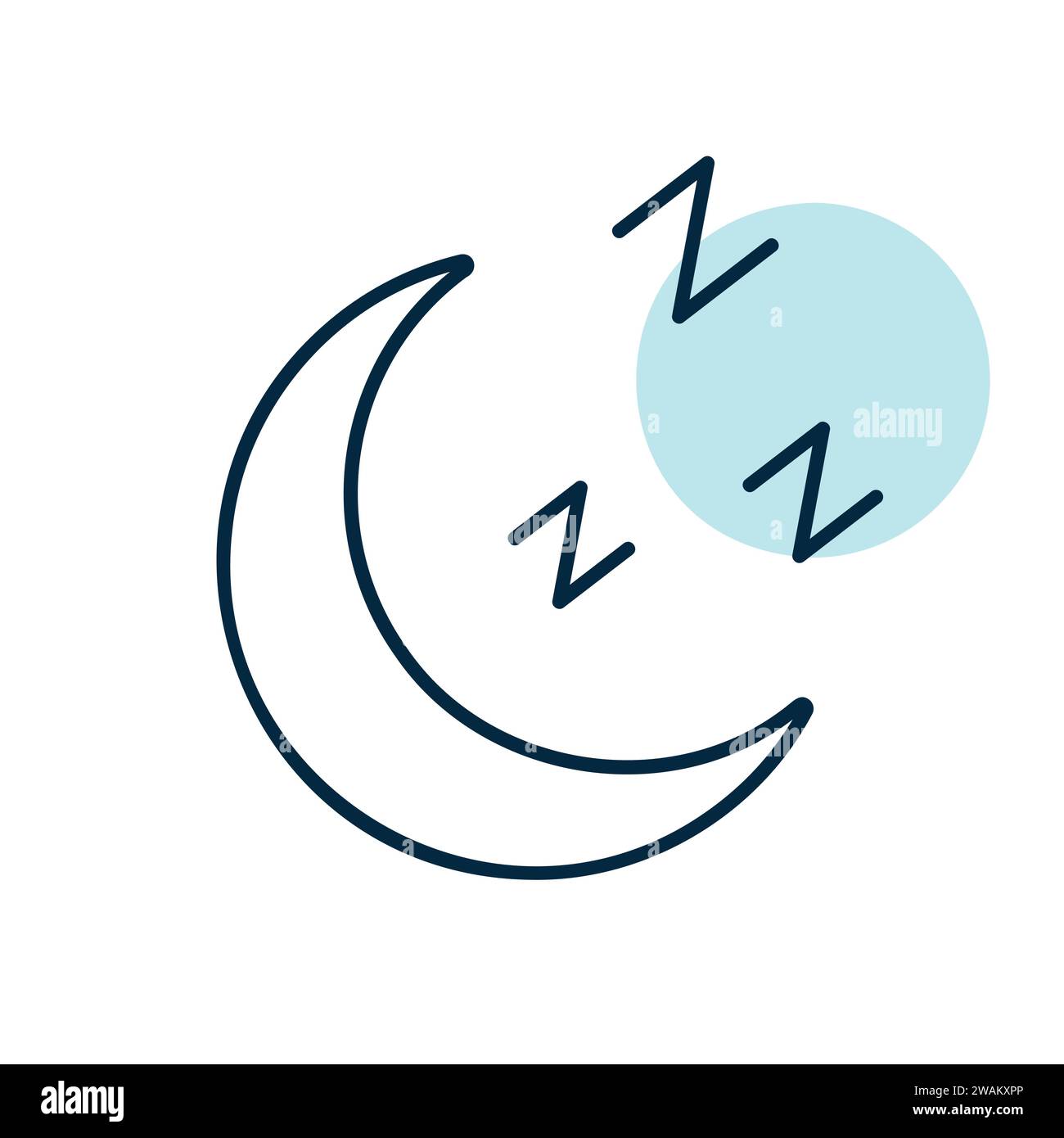 Sleeping time vector icon. Moon clock sign. Graph symbol for fitness ...