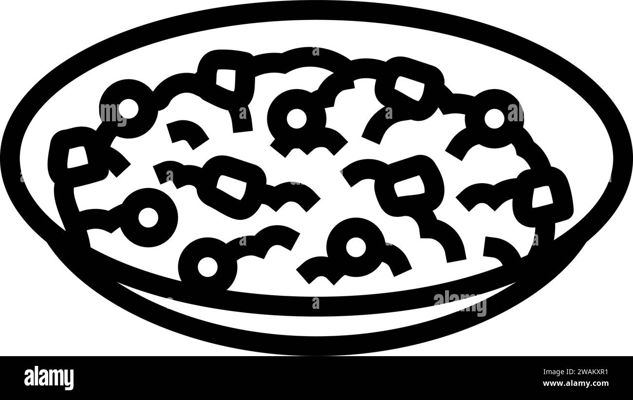 fried rice chinese cuisine line icon vector illustration Stock Vector ...