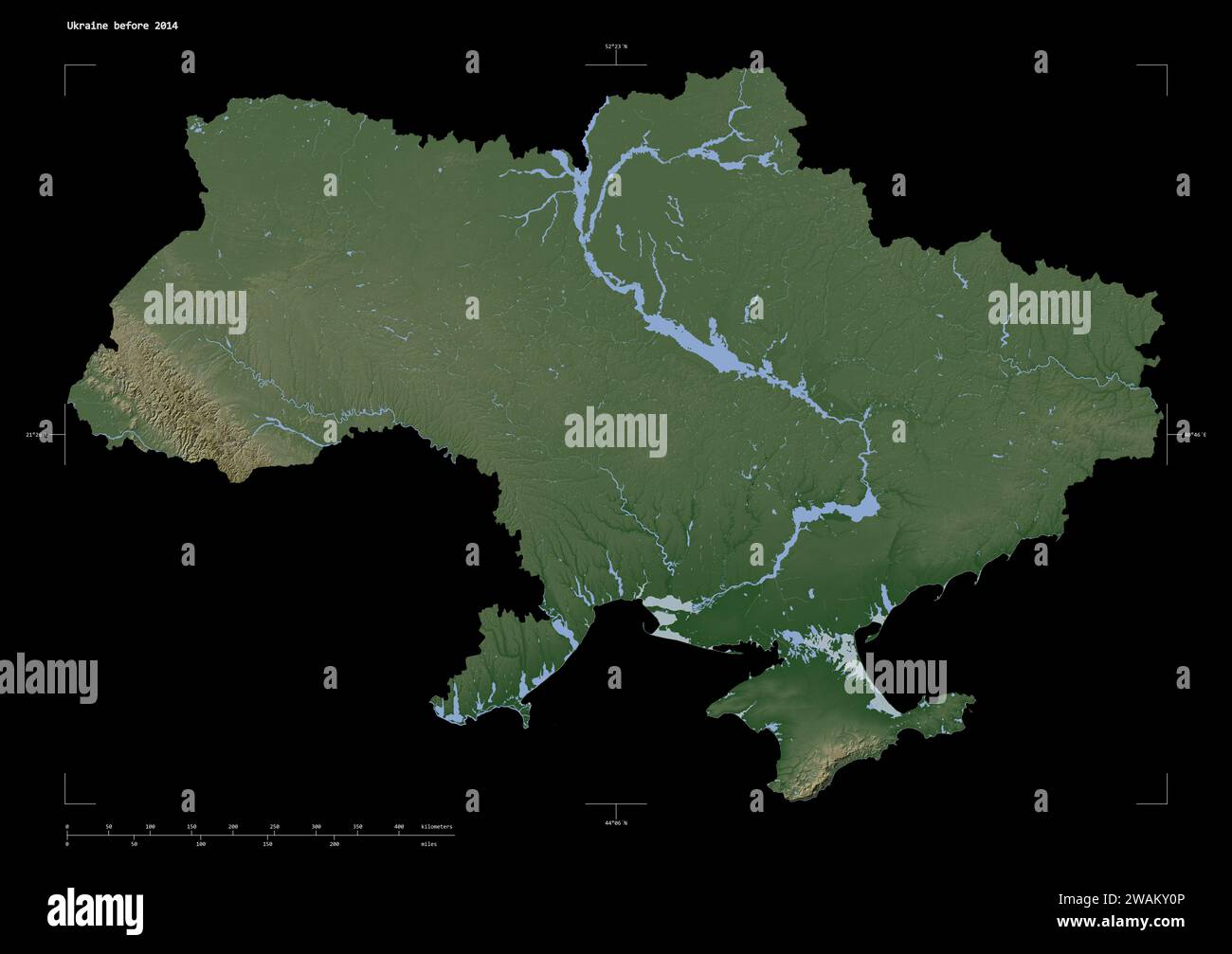 Shape of a Pale colored elevation map with lakes and rivers of the ...