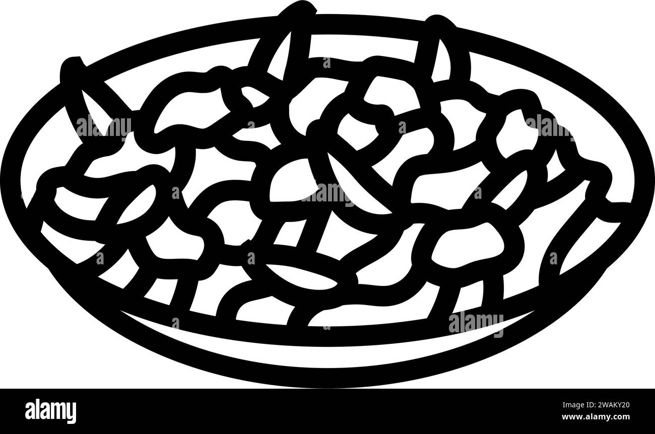 chow mein chinese cuisine line icon vector illustration Stock Vector ...