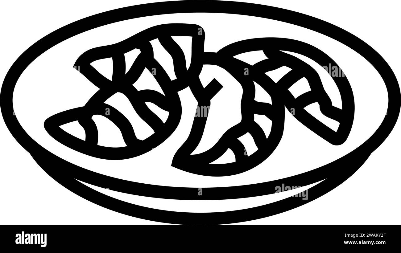 dumplings chinese cuisine line icon vector illustration Stock Vector ...