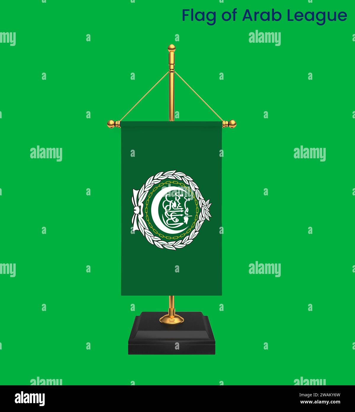 High detailed flag of Arab League. National Arab League flag. Asia. 3D ...
