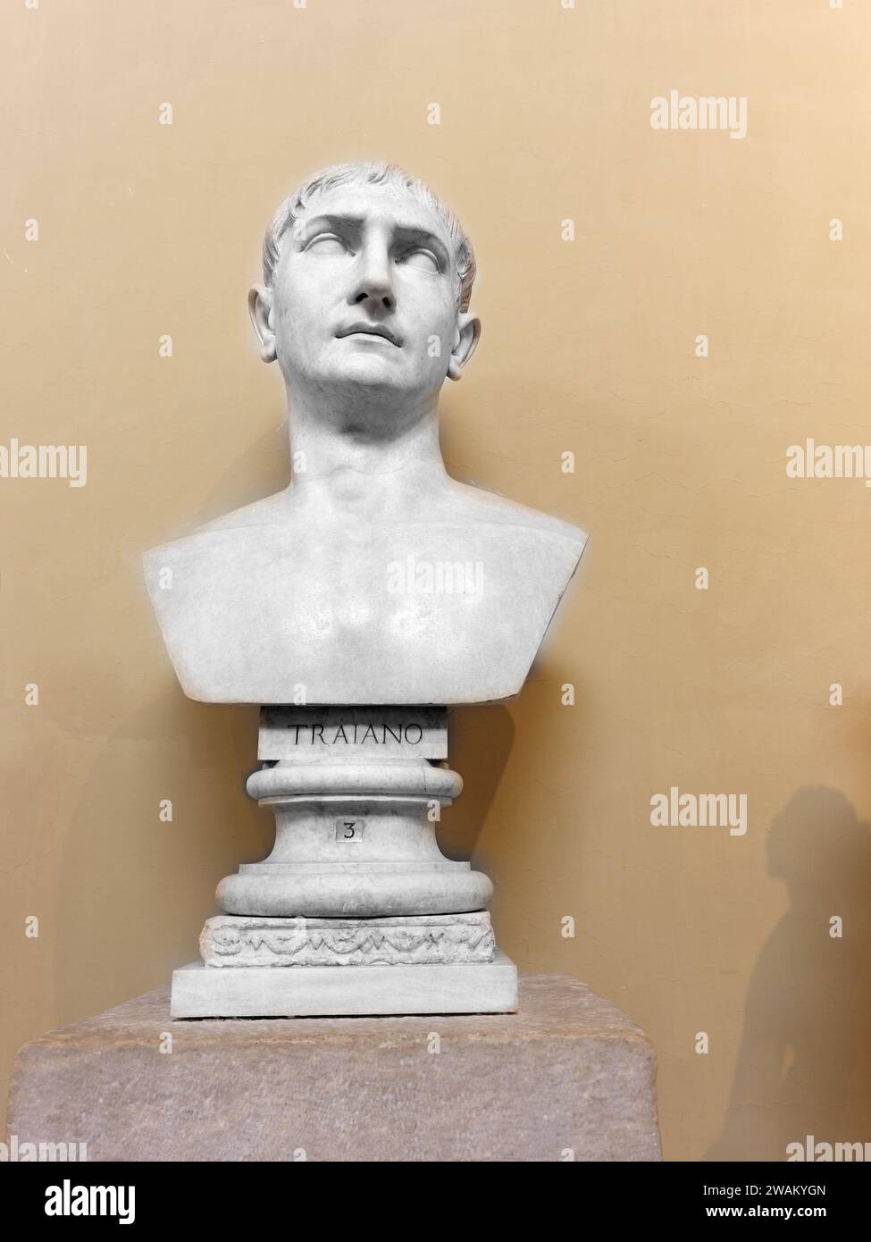 Bust of the Emperor Trajan, ruler of the roman empire, died in 117 AD ...