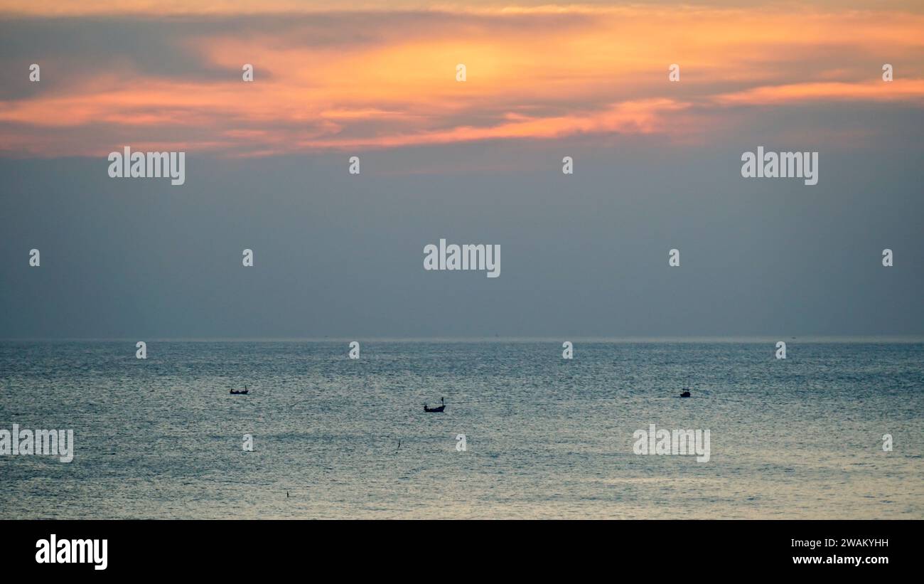 Real amazing panoramic sunrise or sunset sky with gentle colorful ...