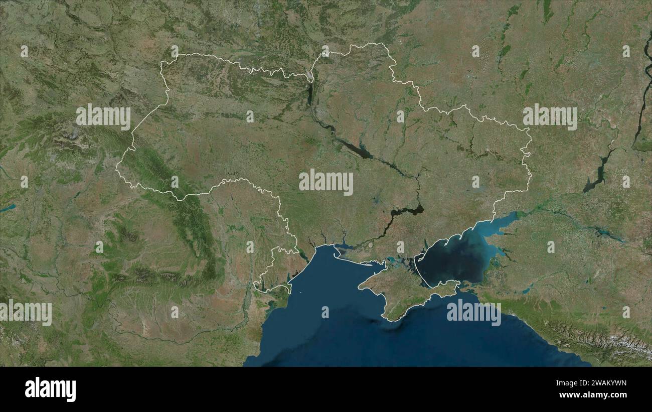 Ukraine before 2014 outlined on a high resolution satellite map Stock ...