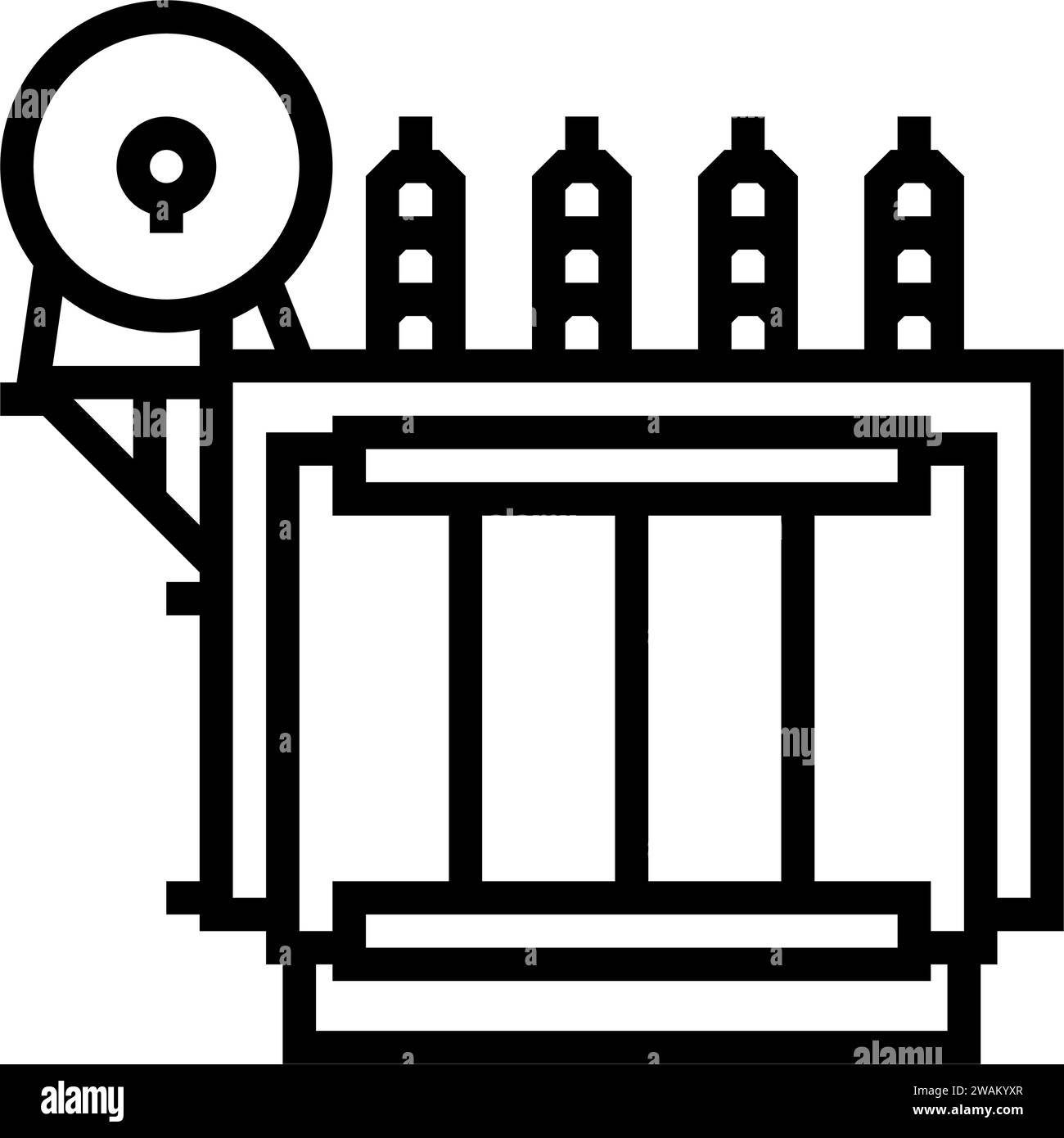 transformer electric grid line icon vector illustration Stock Vector ...