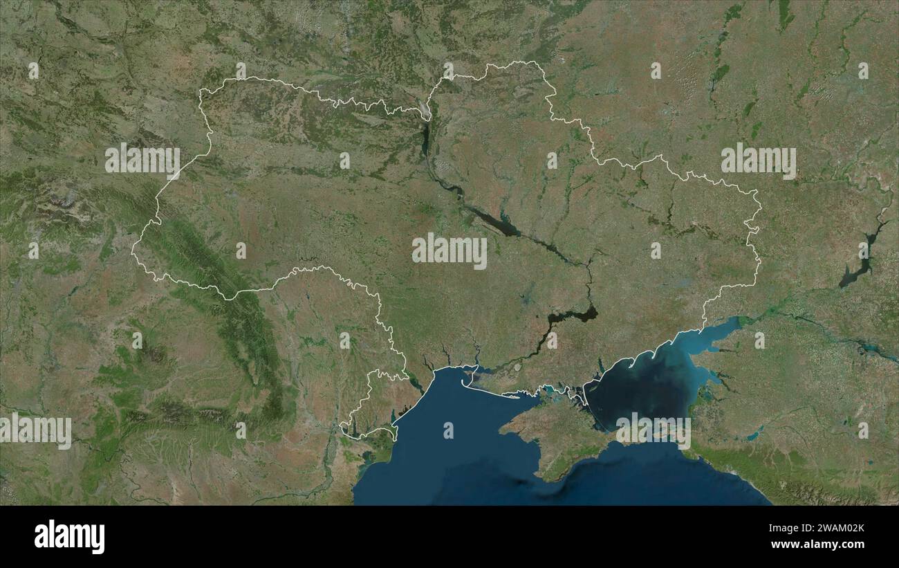 Ukraine before 2022 outlined on a high resolution satellite map Stock ...