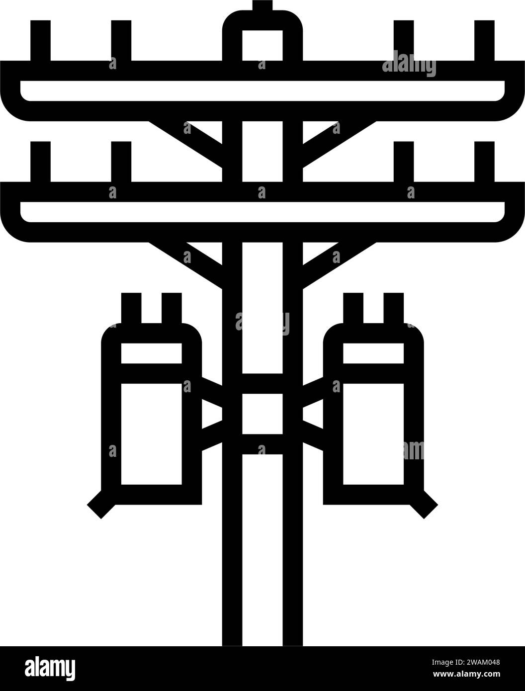 poles electric grid line icon vector illustration Stock Vector Image ...