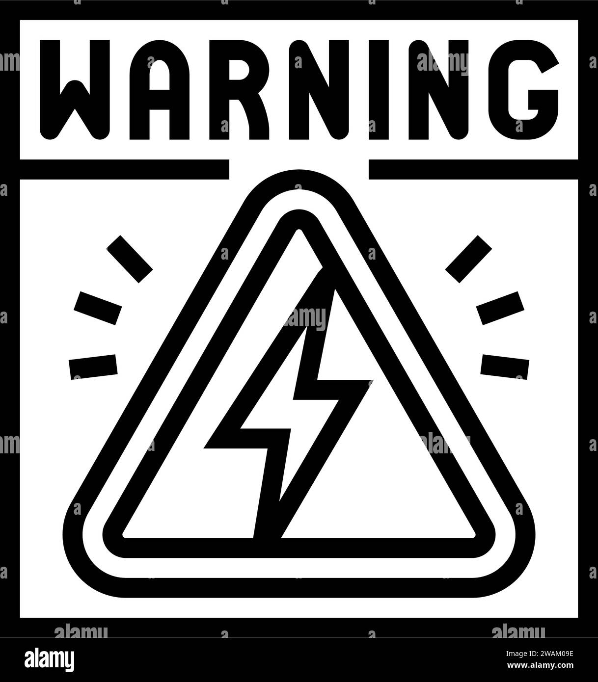 high voltage warning electric grid line icon vector illustration Stock ...