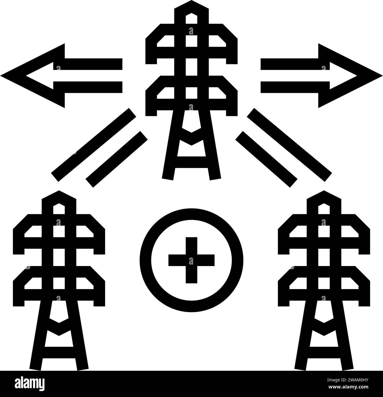 expansion electric grid line icon vector illustration Stock Vector ...