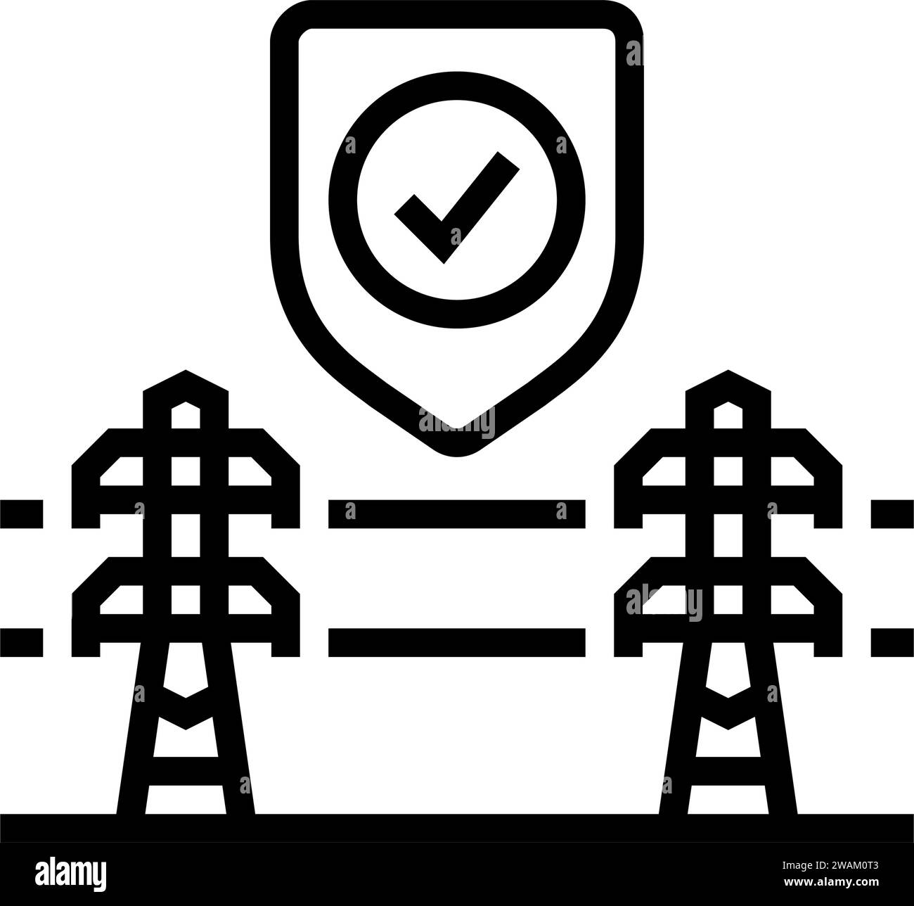 reliability electric grid line icon vector illustration Stock Vector ...