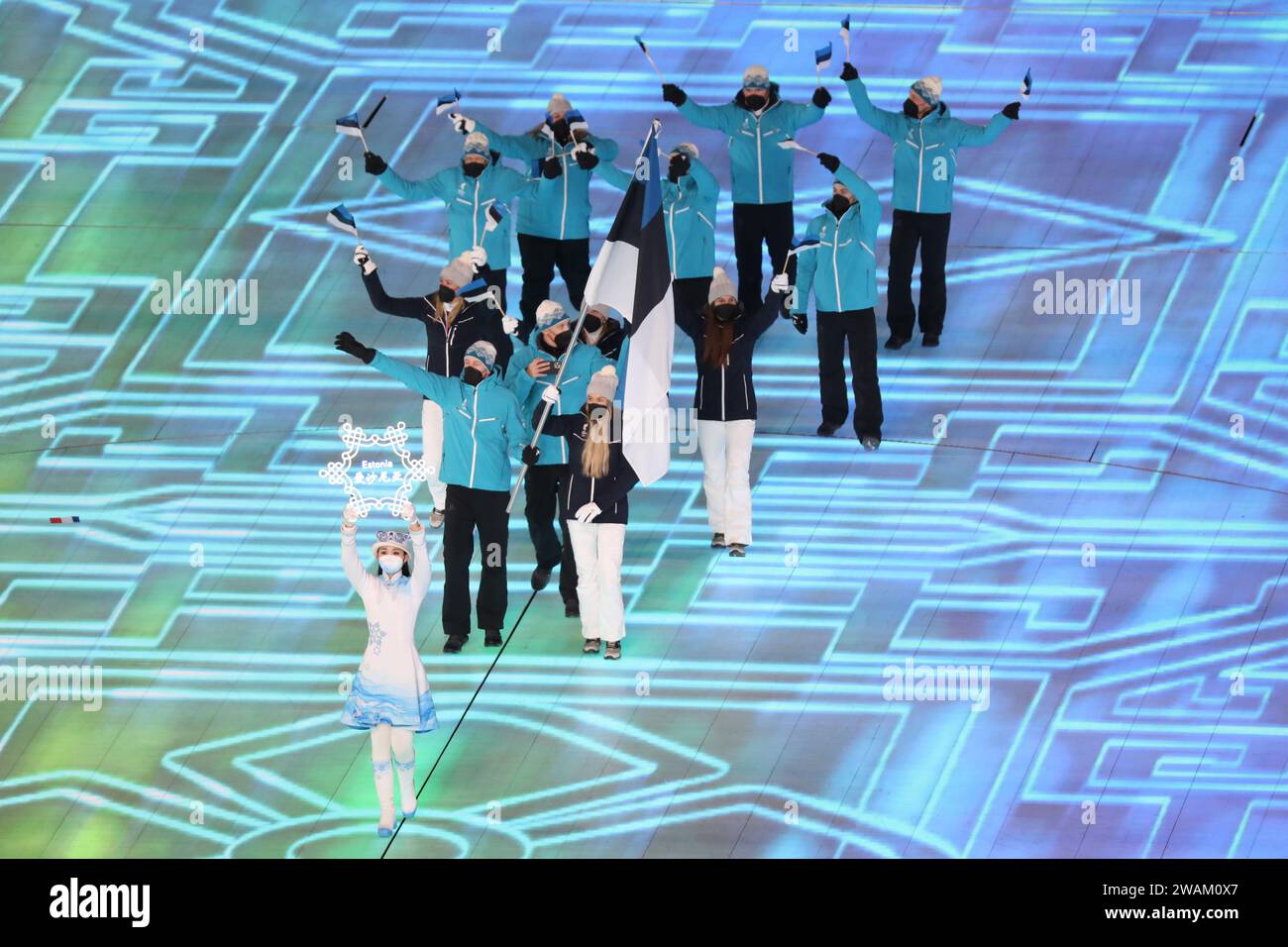 FEB 4, 2022 - Beijing, China: Kelly Sildaru and Martin Himma are the ...