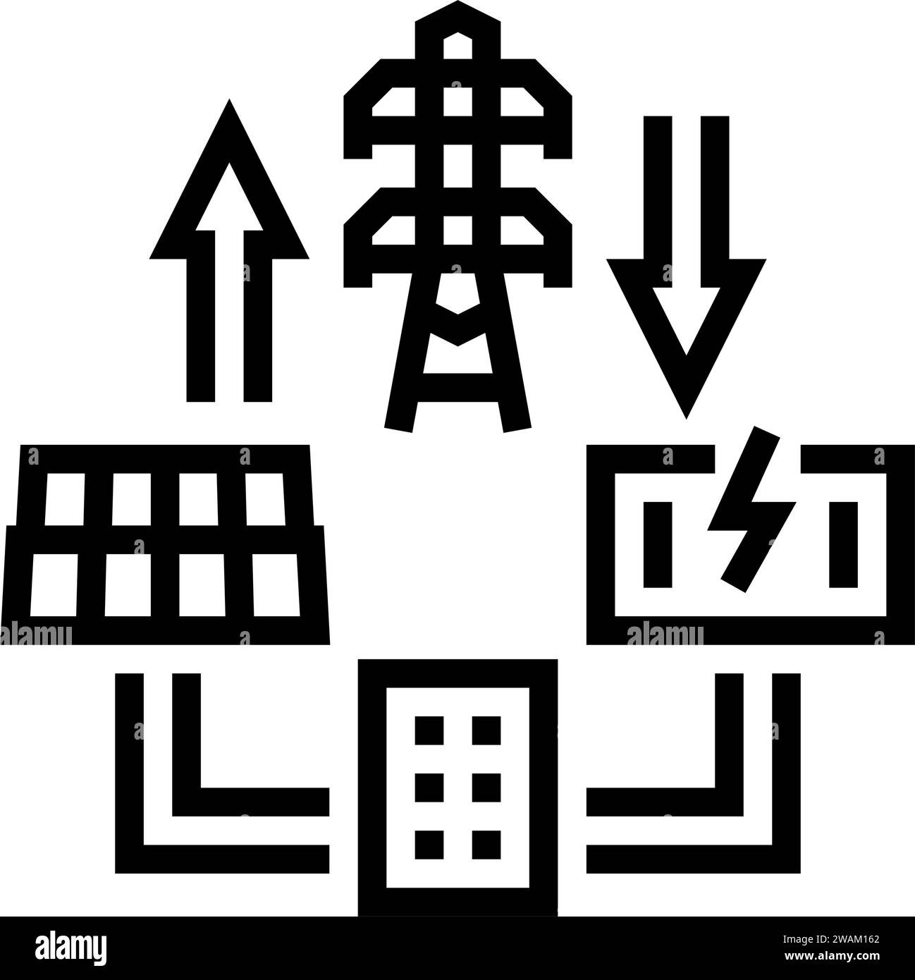 microgrids electric grid line icon vector illustration Stock Vector ...