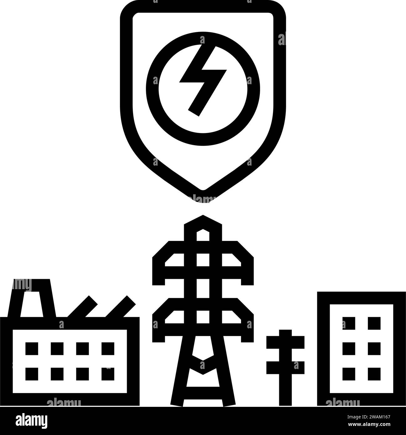 energy flow control electric grid line icon vector illustration Stock ...