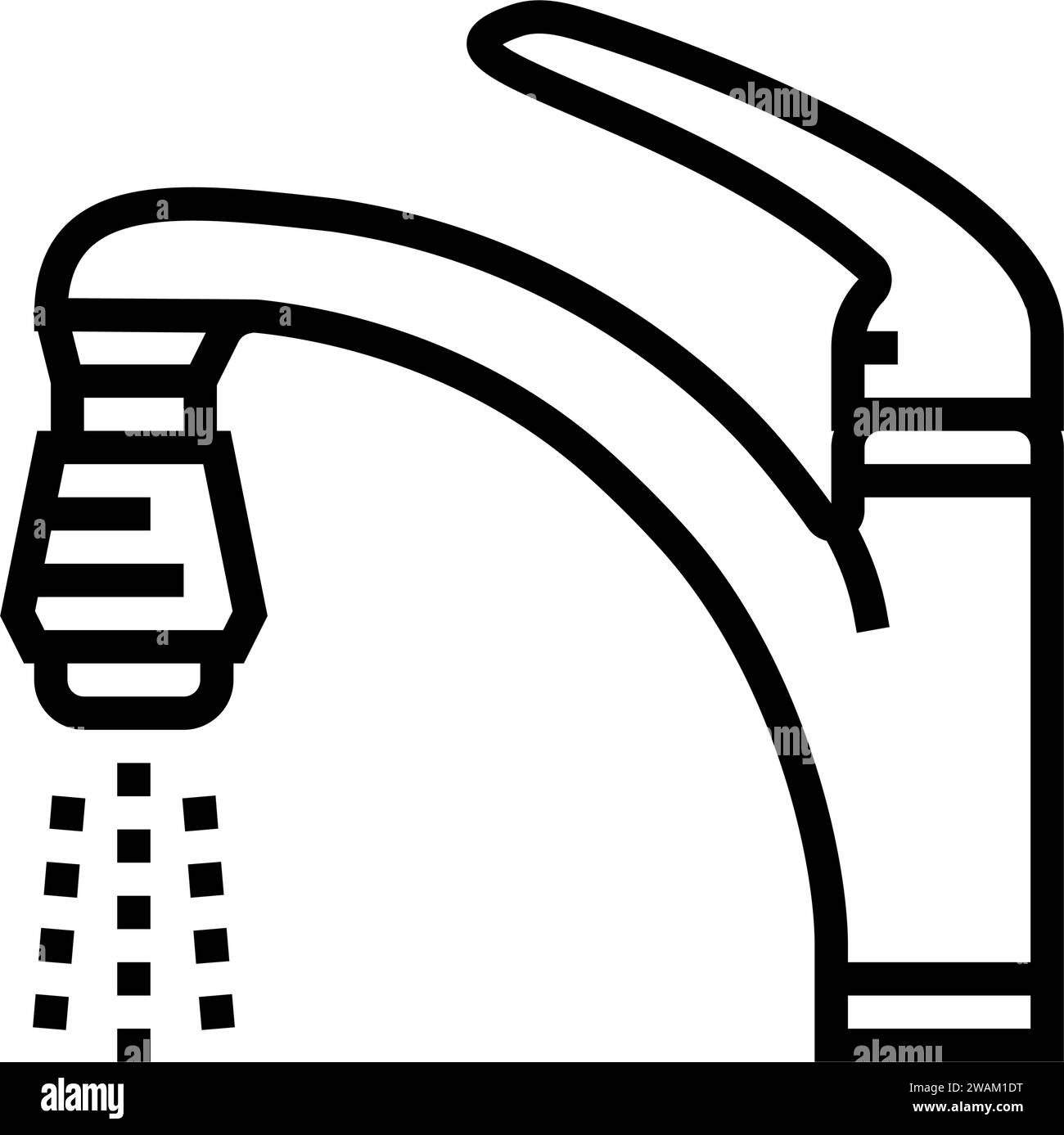 Low Flow Water Fixtures Energy Line Icon Vector Illustration Stock