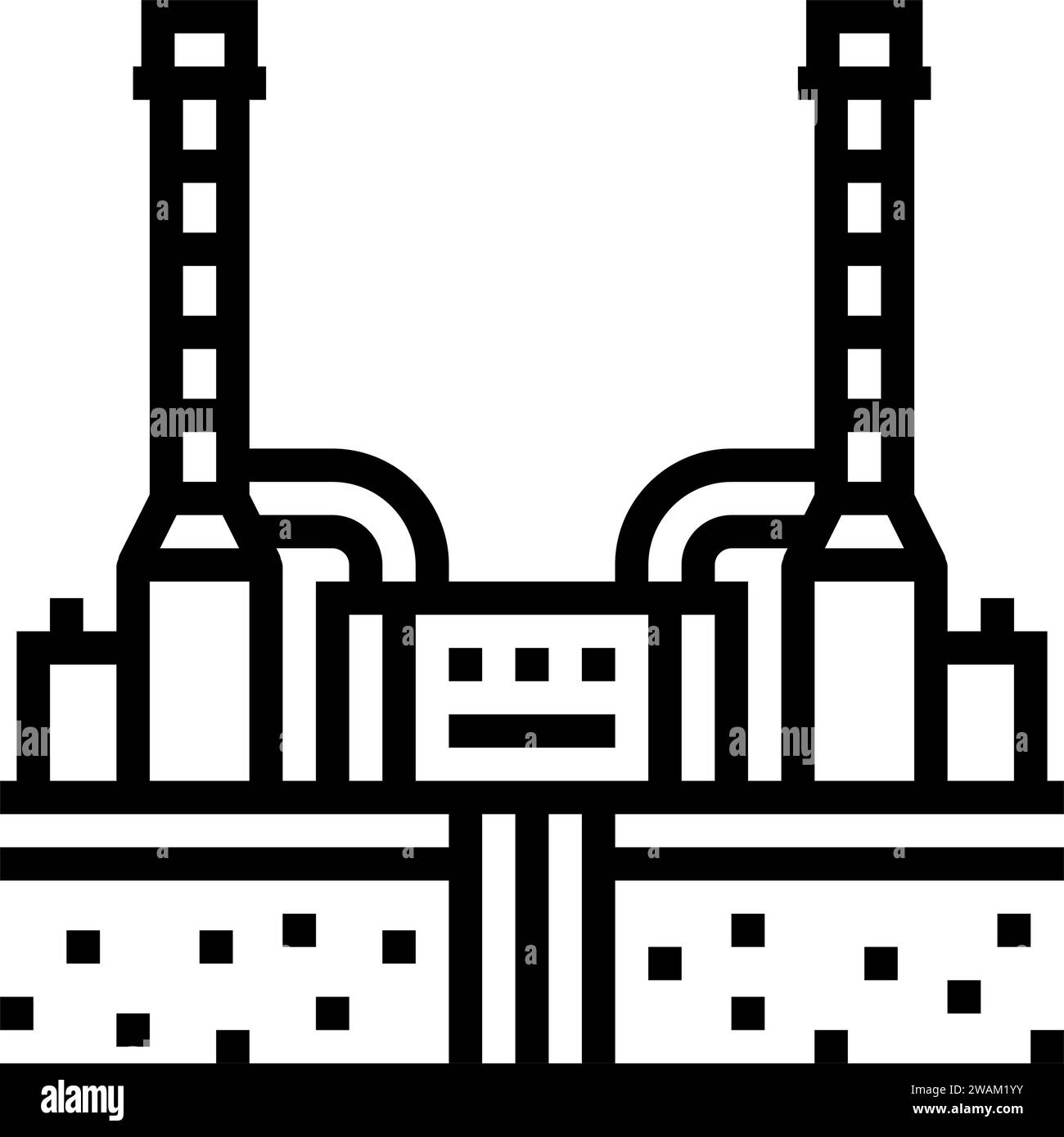 plant geothermal energy line icon vector illustration Stock Vector ...