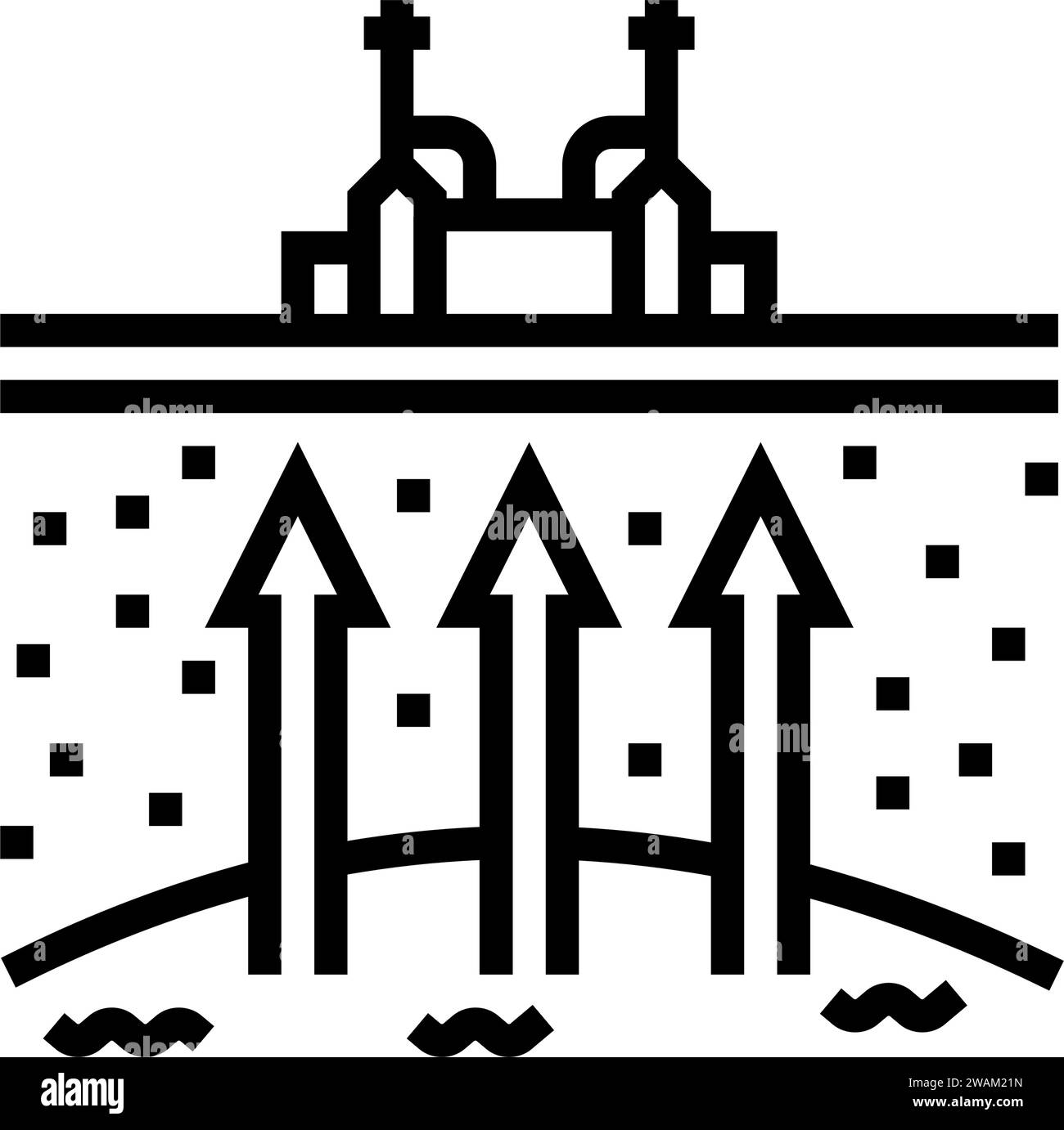 power geothermal energy line icon vector illustration Stock Vector ...