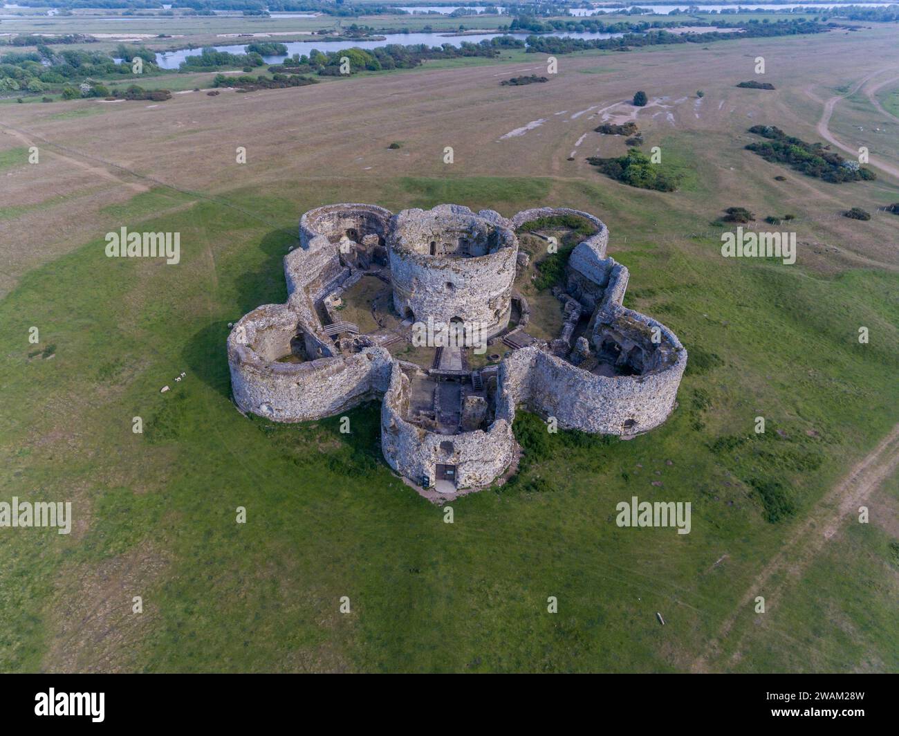 Aerial View of Camber Castle in the Rye Marshes at Camber in Sussex ...