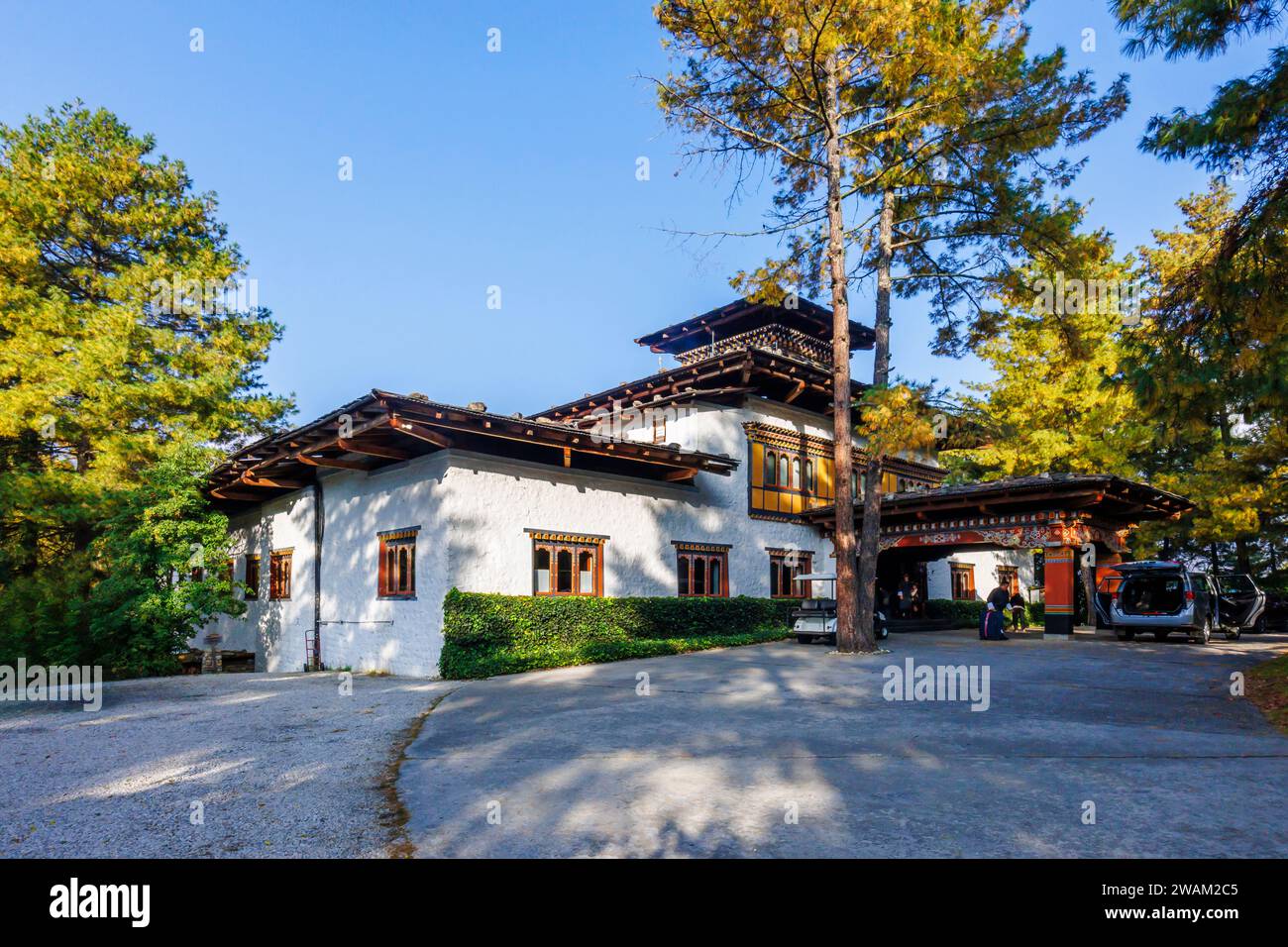 The COMO Uma Paro Hotel and entrance in Paro, Bhutan Stock Photo - Alamy
