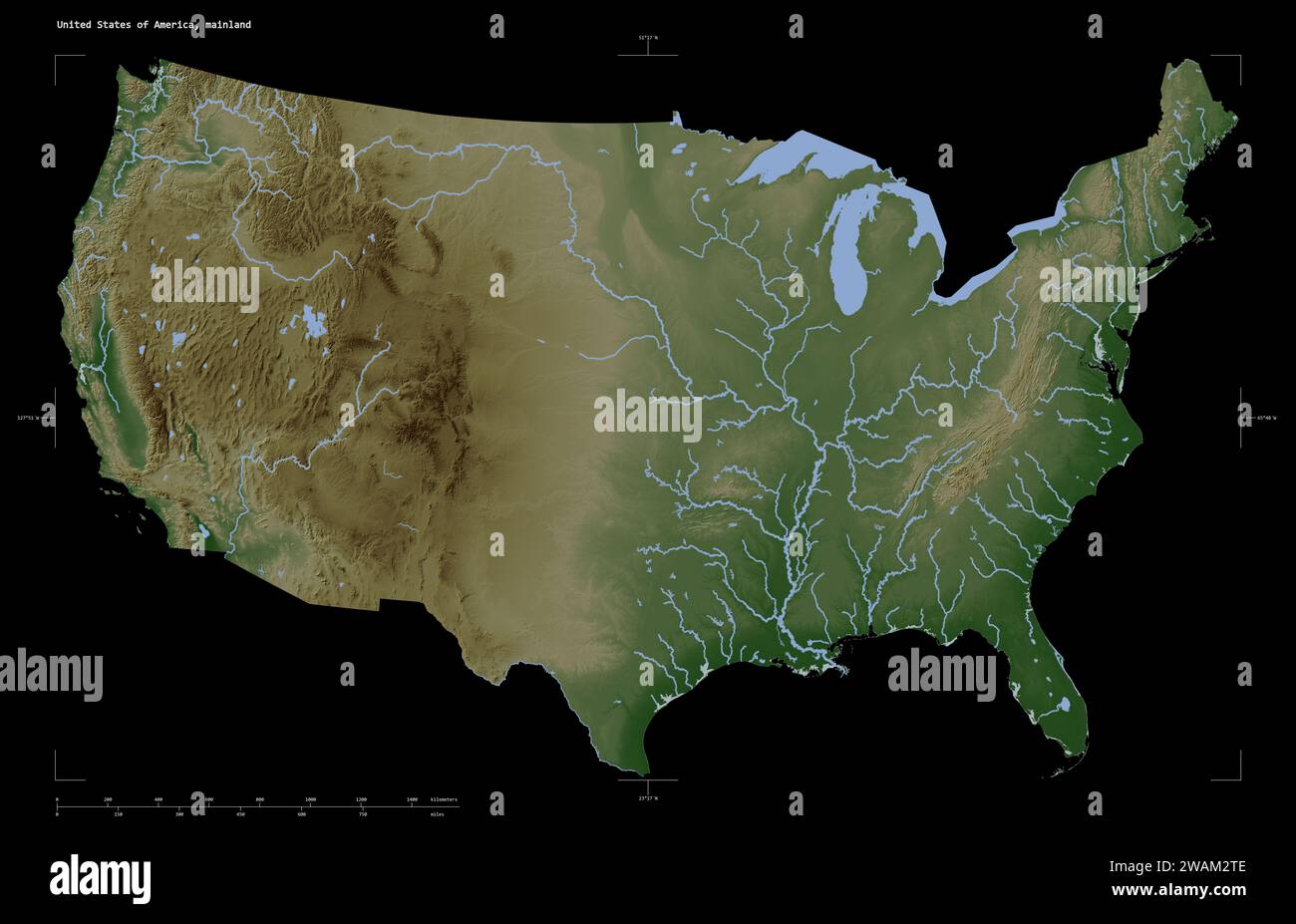 Shape of a Pale colored elevation map with lakes and rivers of the ...