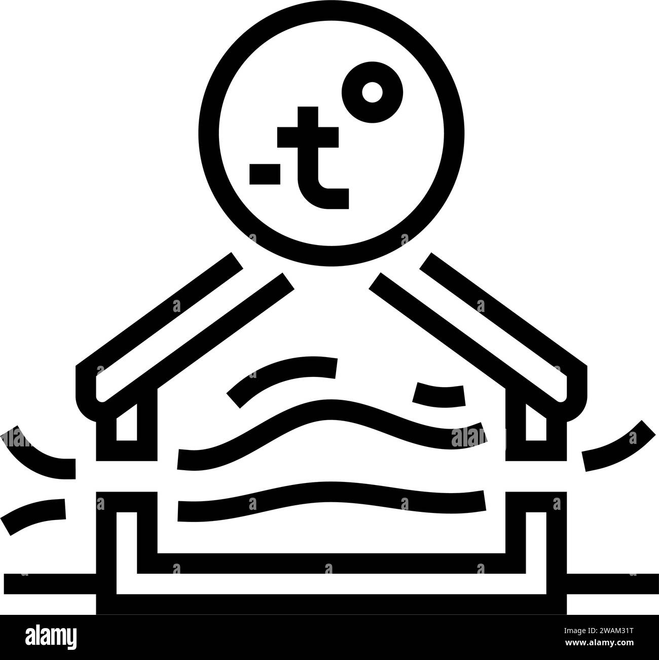 passive cooling green building line icon vector illustration Stock ...