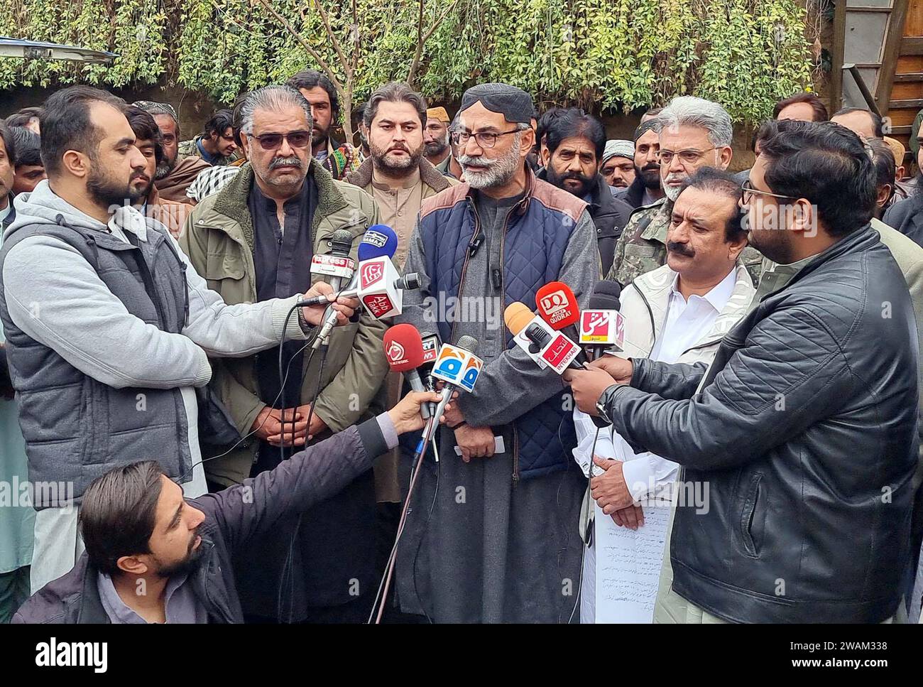 Senior Politician, Nawabzada Haji Lashkari Raisani is announcing the ...