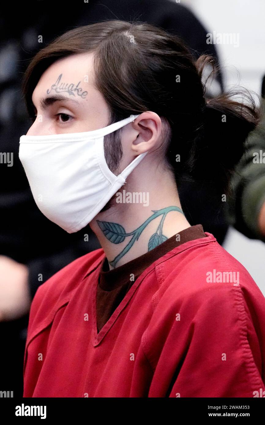 Robert E. Crimo III., listens to Judge Victoria A. Rossetti during a ...