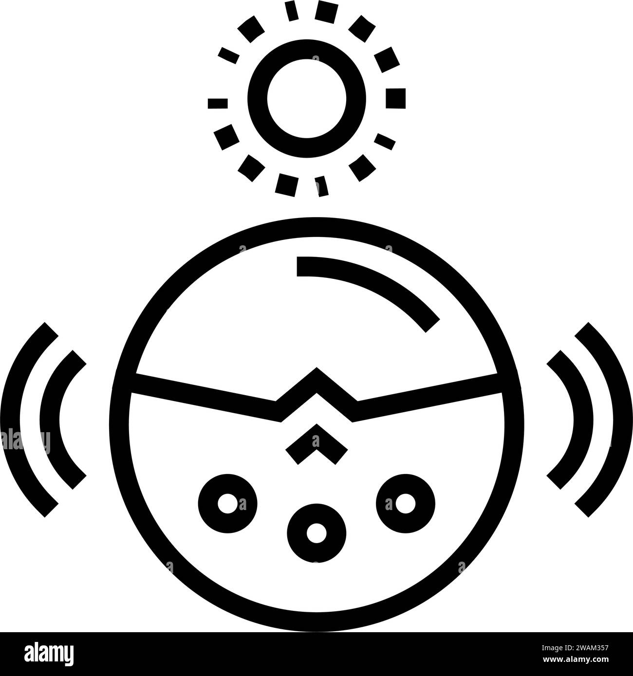 daylight sensor lighting control line icon vector illustration Stock ...