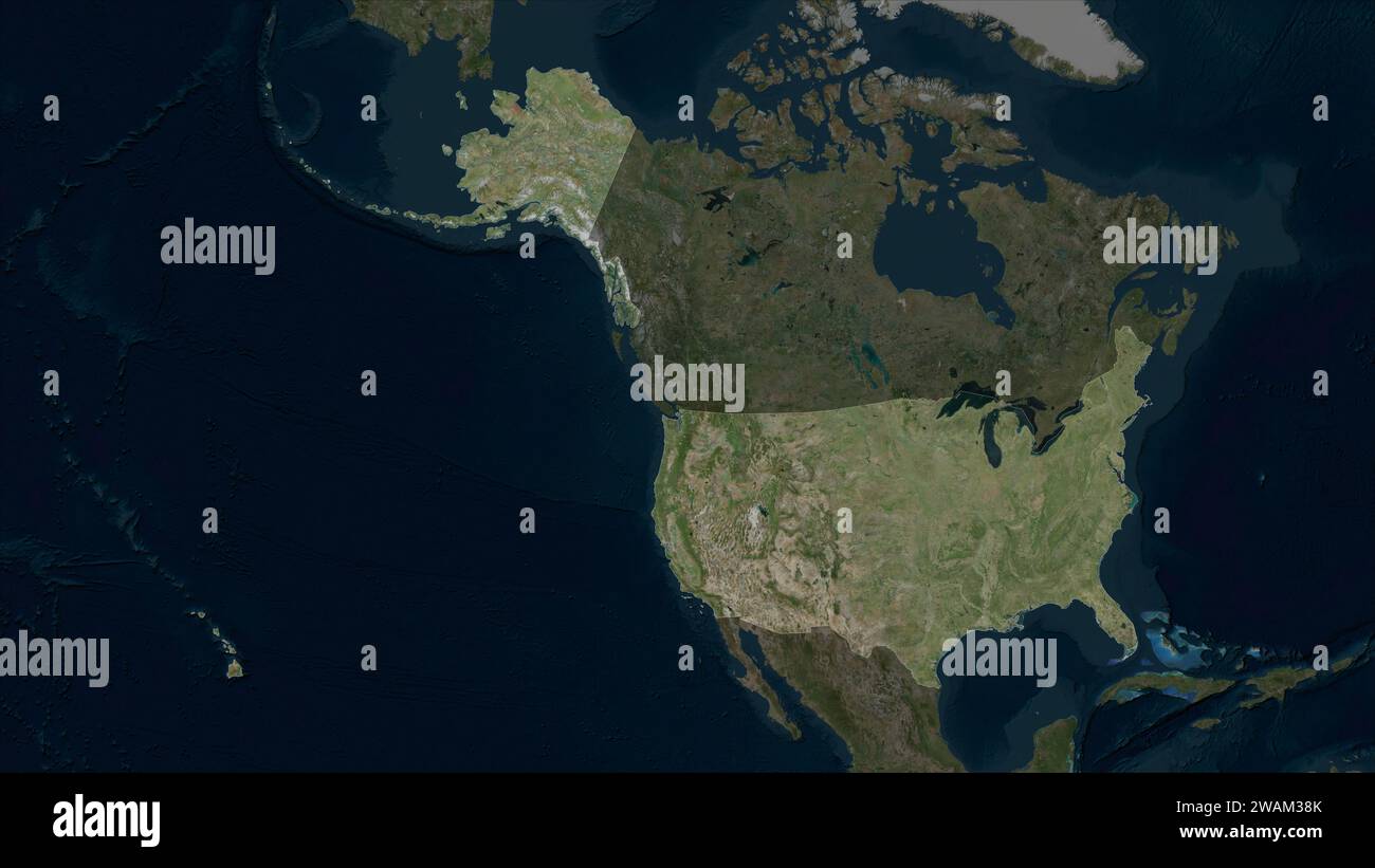 United States of America highlighted on a high resolution satellite map ...