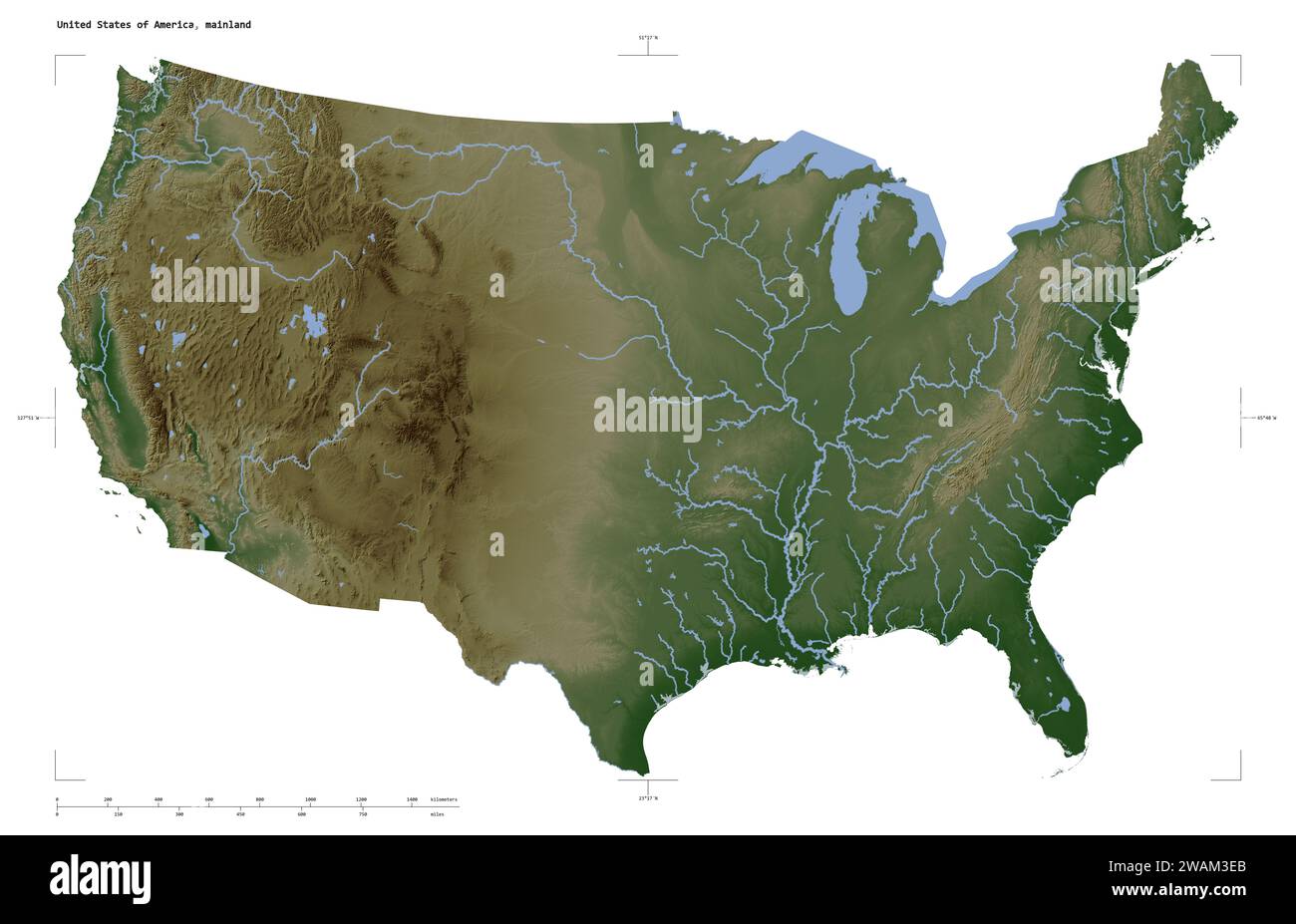 Shape of a Pale colored elevation map with lakes and rivers of the ...