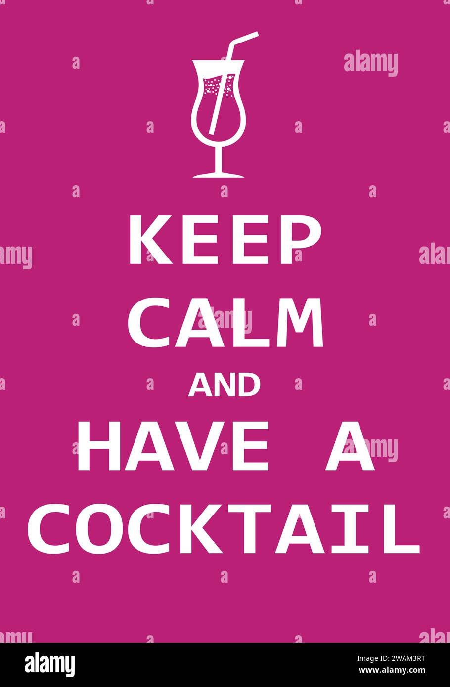 Keep Calm And Have A Cocktail Creative Poster Concept Modern