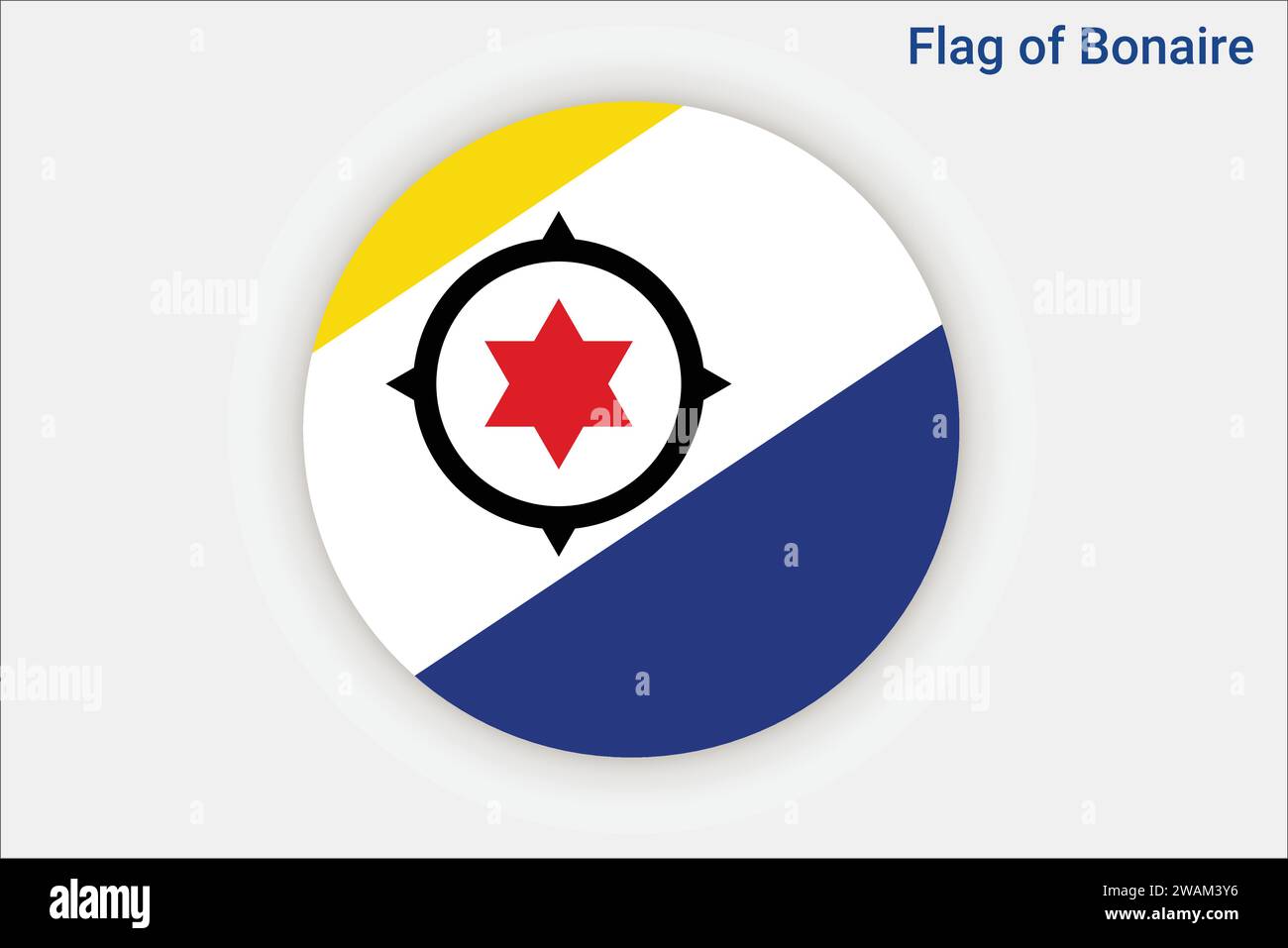 High detailed flag of Bonaire. National Bonaire flag. South America. 3D illustration Stock ...