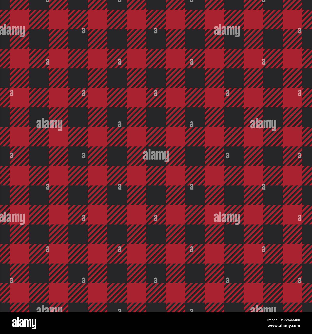 Lumberjack plaid seamless pattern flannel, Alternating dark red and ...