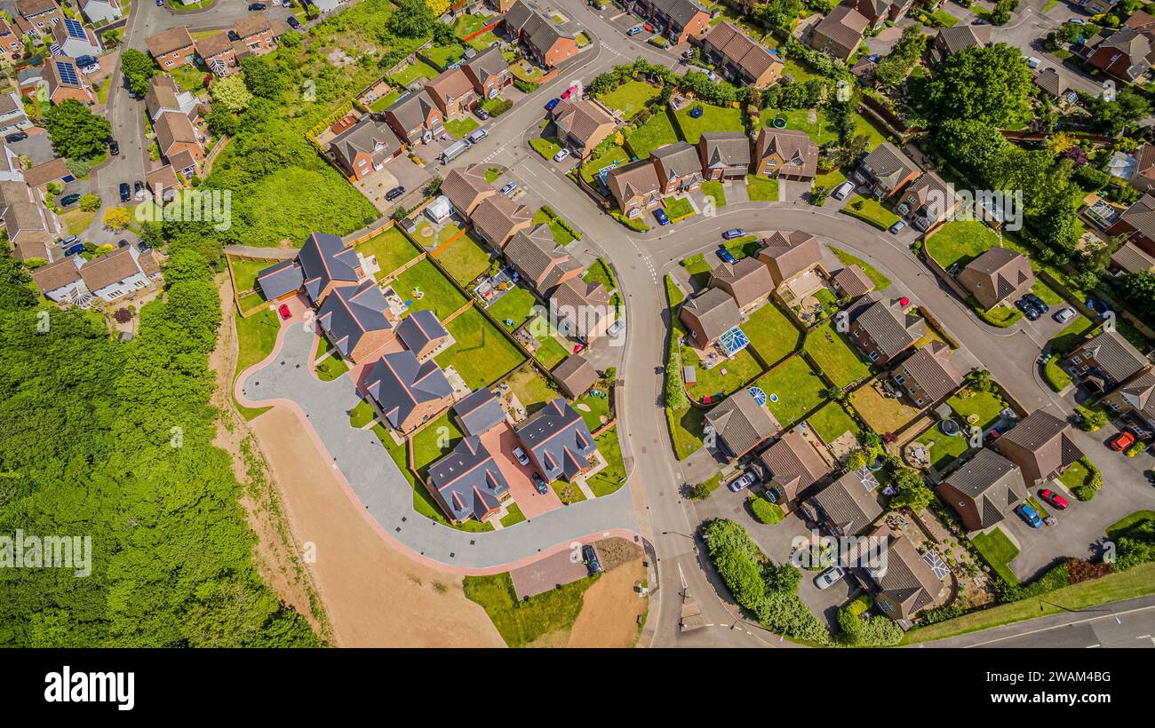 Aerial view over UK housing developments: Phillip Roberts Stock Photo ...