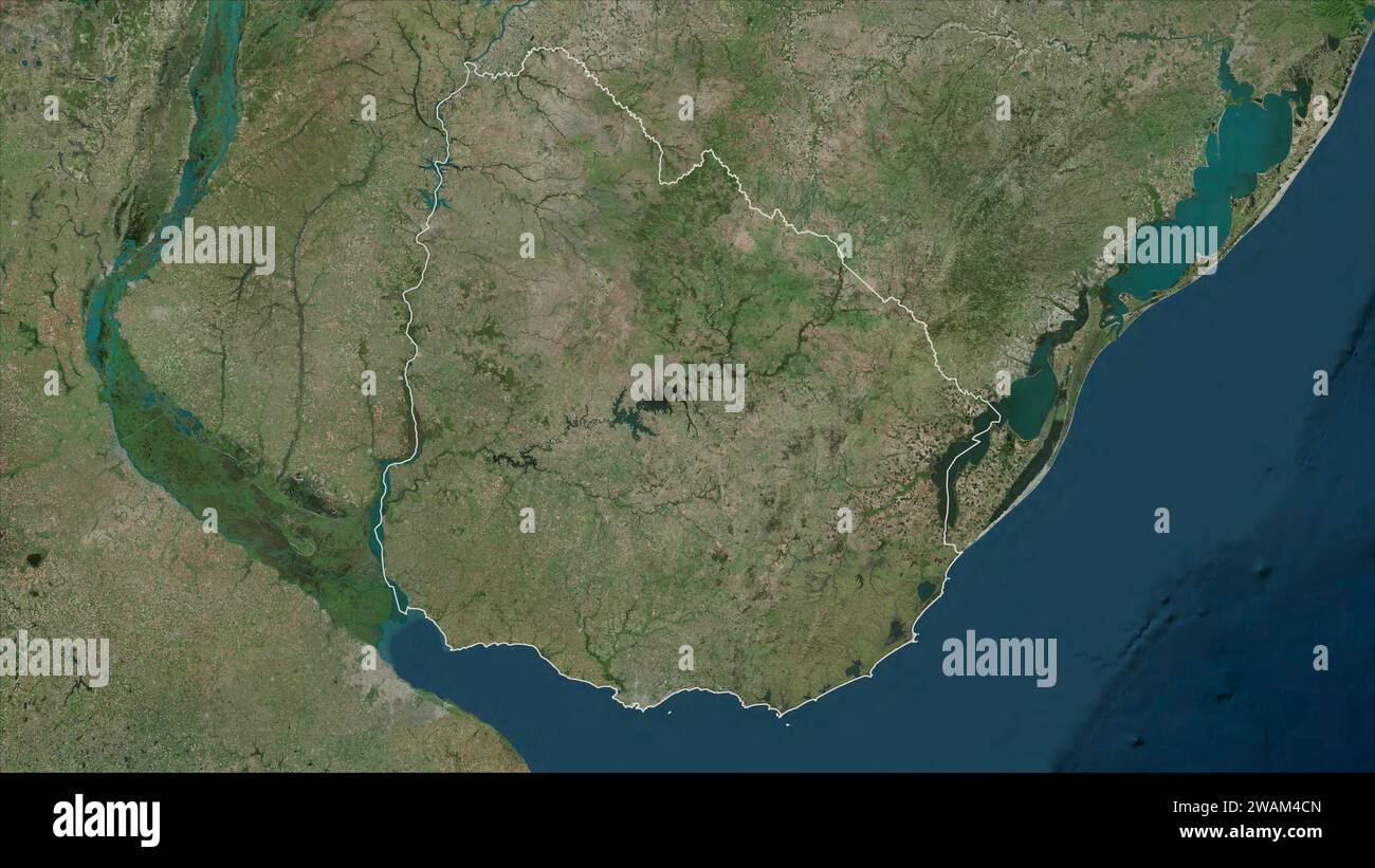 Uruguay outlined on a high resolution satellite map Stock Photo - Alamy