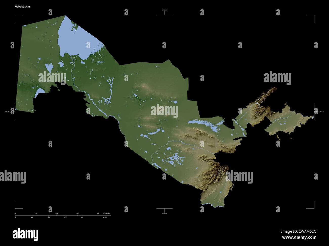 Shape of a Pale colored elevation map with lakes and rivers of the ...