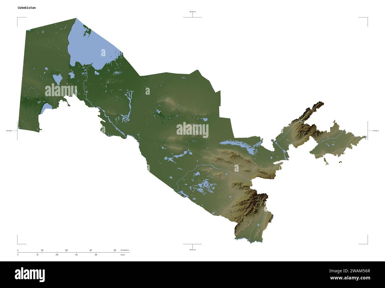 Shape of a Pale colored elevation map with lakes and rivers of the ...