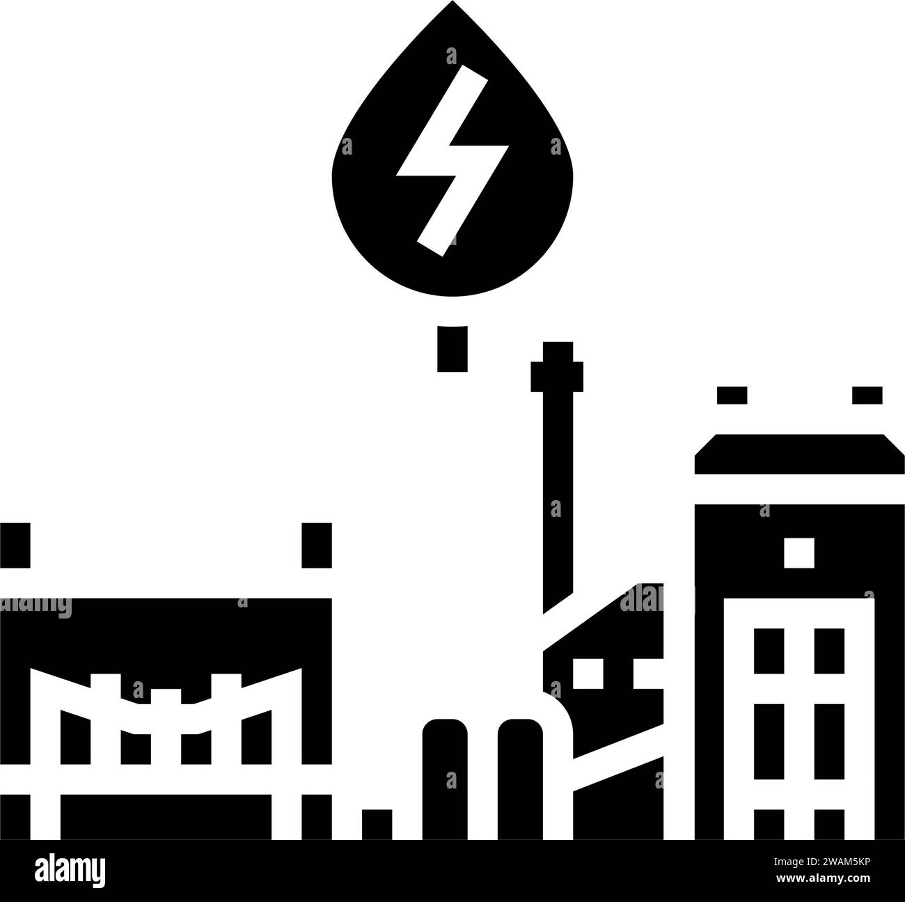 energy plant biomass glyph icon vector illustration Stock Vector Image ...