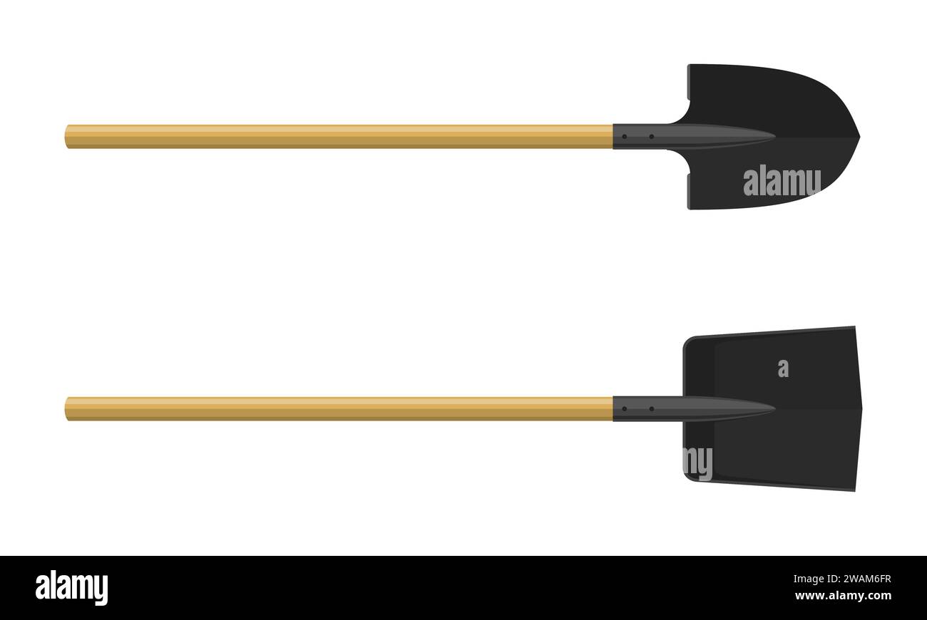 Shovel and spade isolated on white background. Work tool for outdoor ...