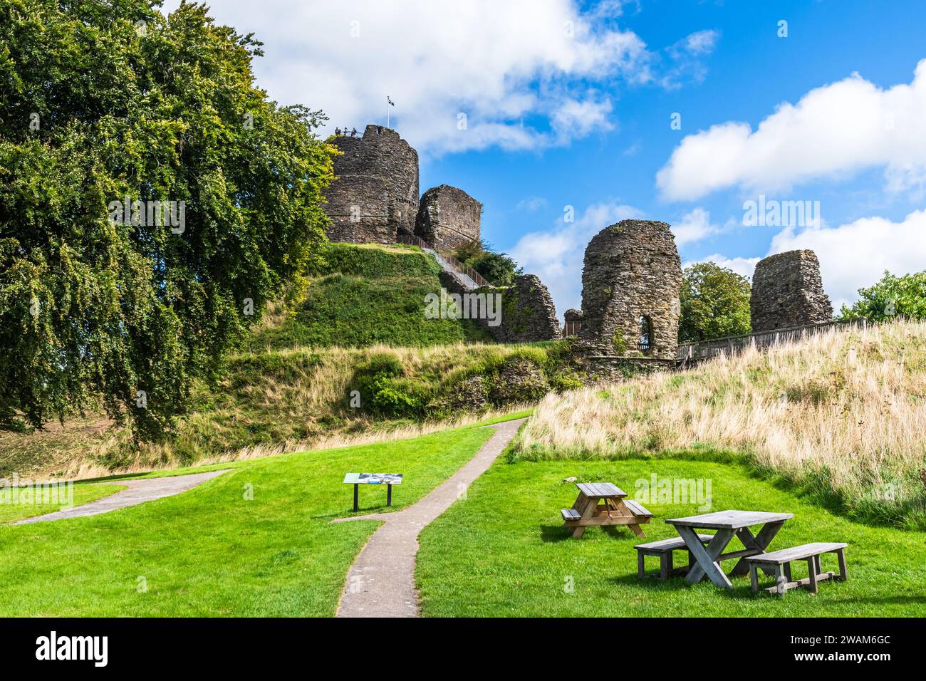 Launceston castle in Launceston, Cornwall, England. It was probably ...