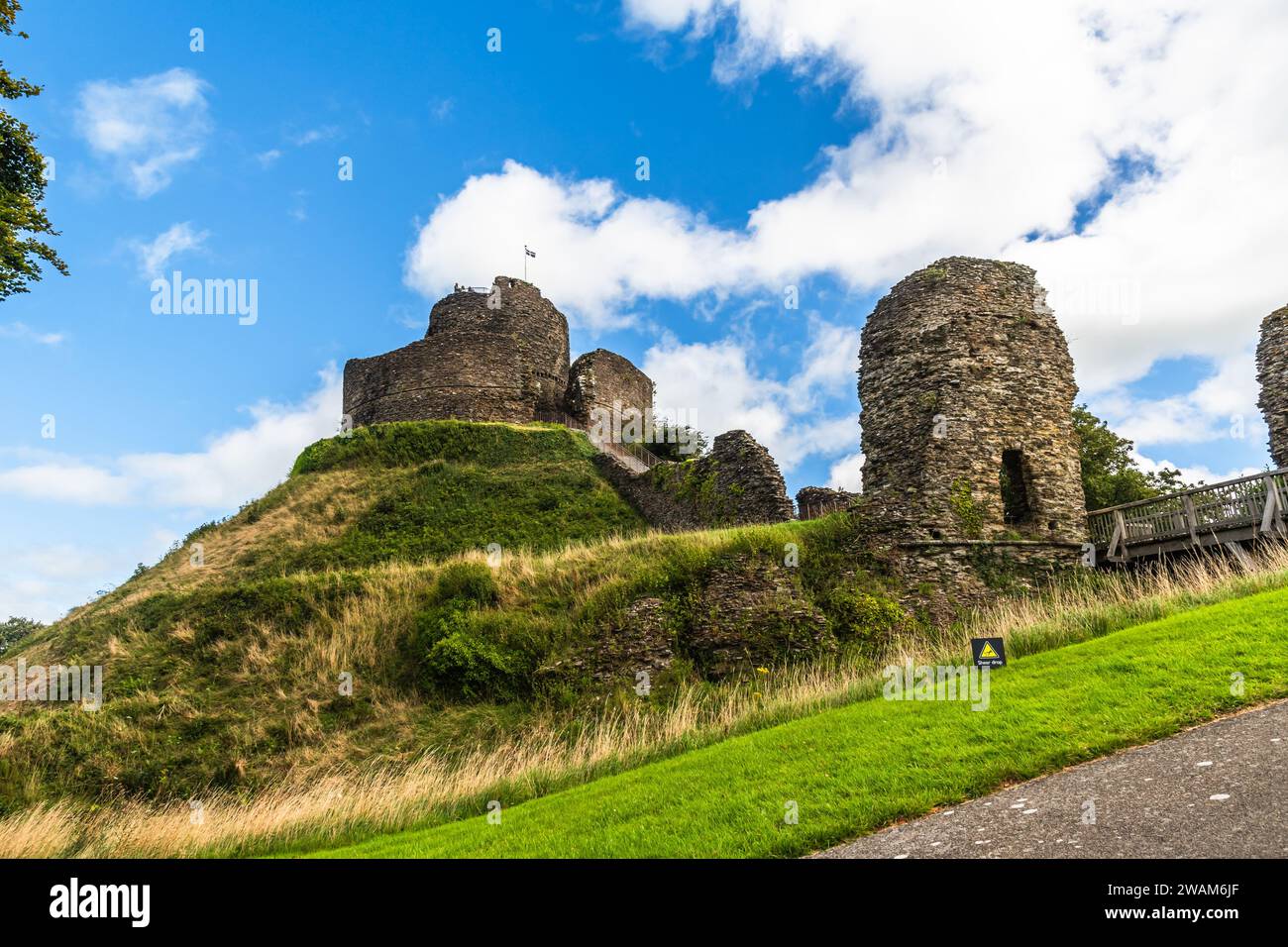 Launceston castle in Launceston, Cornwall, England. It was probably ...