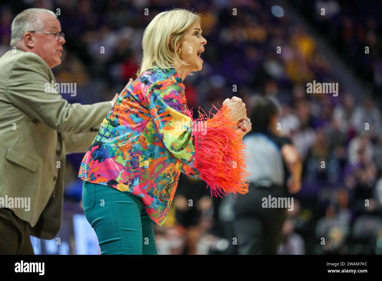 Baton Rouge, LA, USA. 04th Jan, 2024. LSU Head Coach Kim Mulkey ...